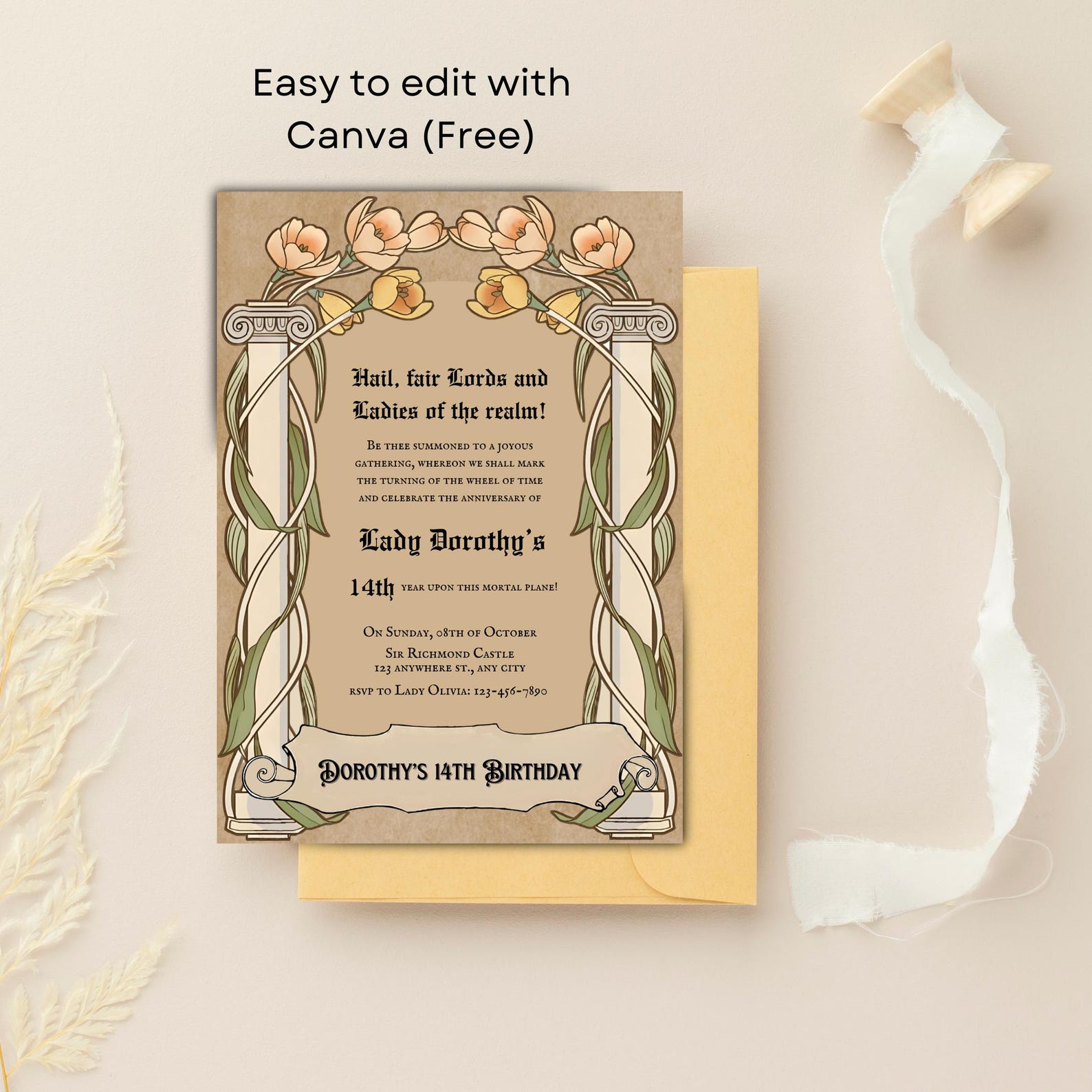 Medieval Invite, Medieval Party Invite, Medieval Invite, Medieval ...