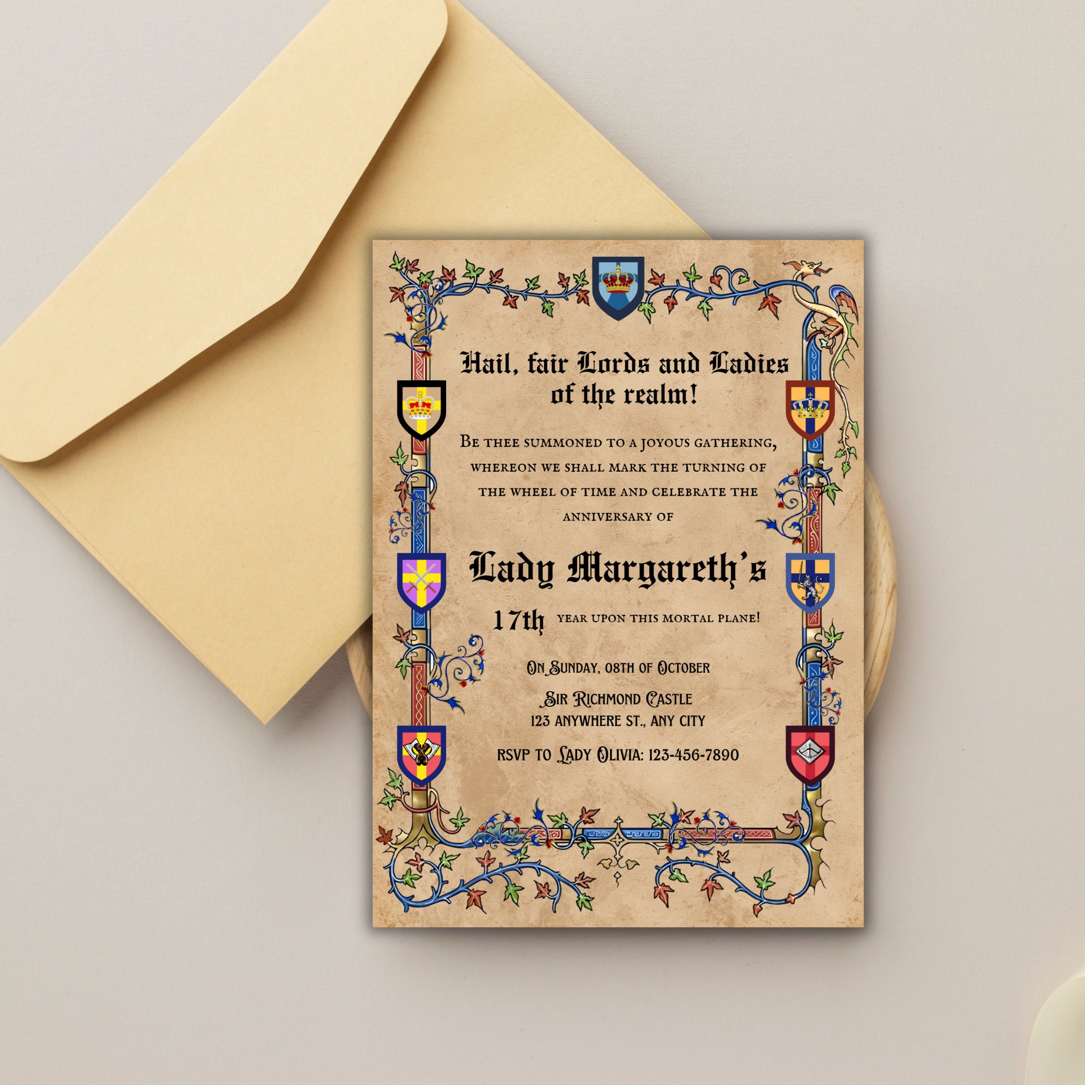Medieval Invite, Medieval Party Invite, Medieval Invite, Medieval ...