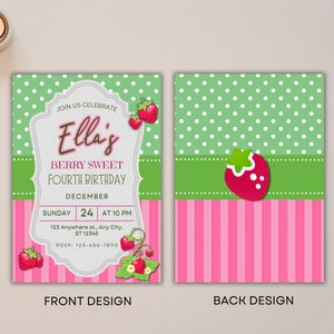 Strawberry Shortcake Invitation Birthday Template, Printable Birthday ...