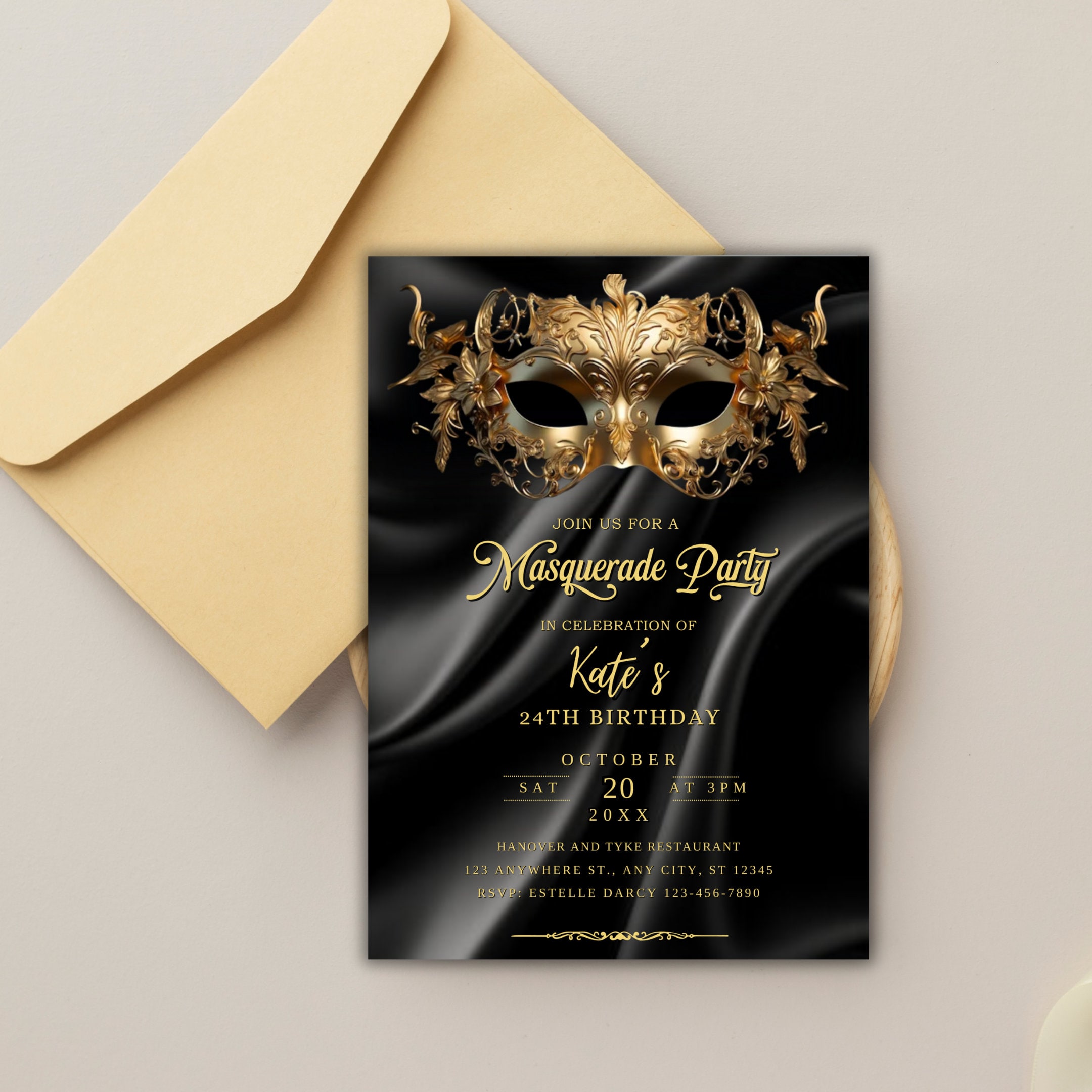 Masquerade Ball Invite Template Masked Ball Invite Mardi Gras Invite ...