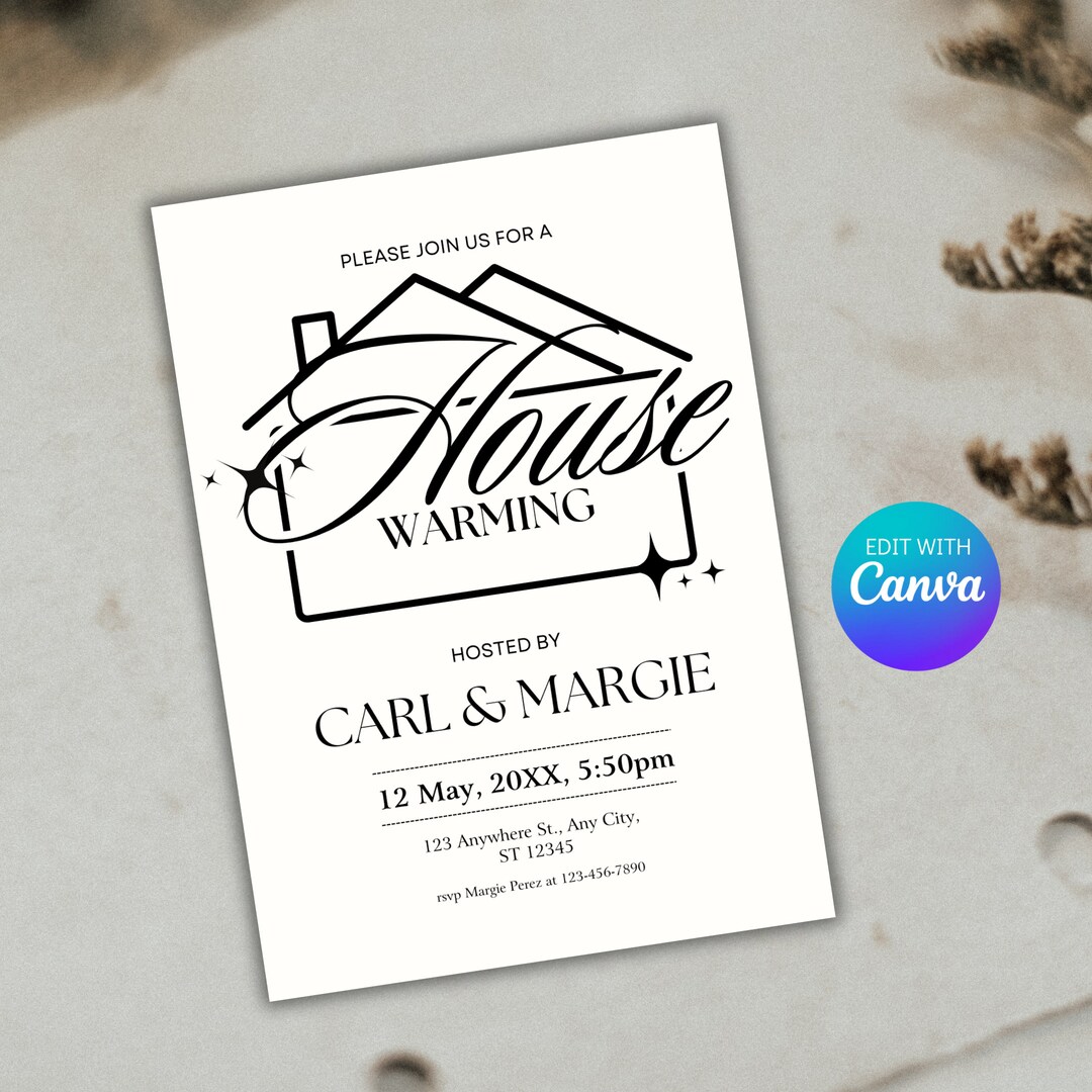Editable House Warming Invitation Virtual & Digital Download Template ...