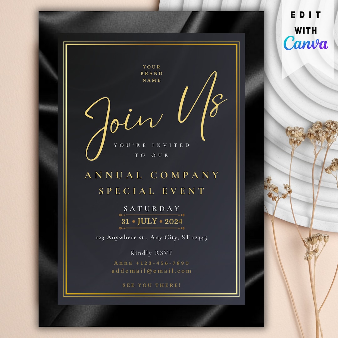 Company Anniversary Invite Invitation Template, Business Printable ...
