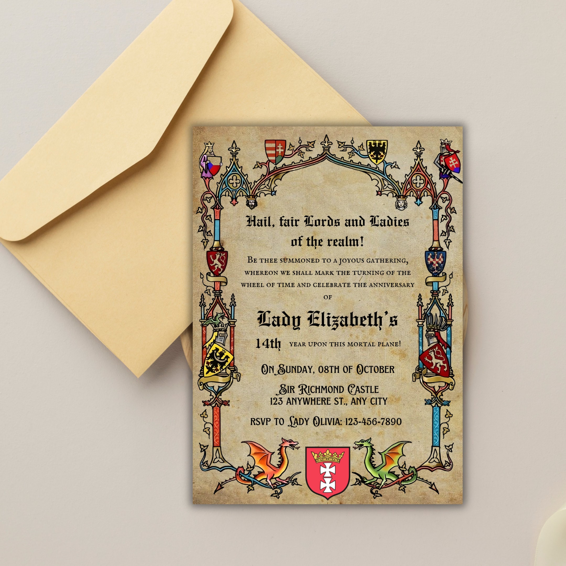 Medieval Invite, Medieval Party Invite, Medieval Invite, Medieval ...