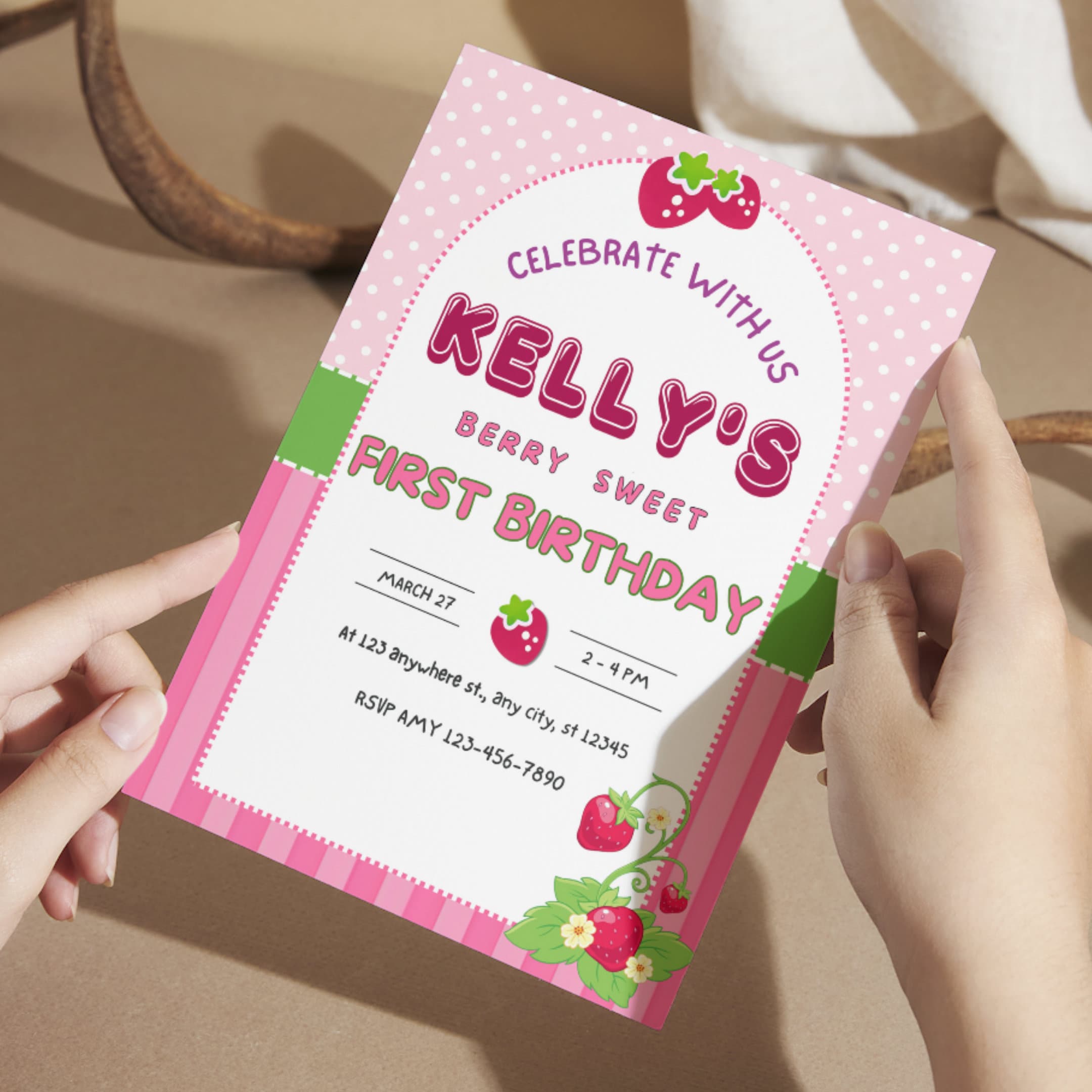 Strawberry Shortcake Invitation Template, Printable Birthday Party ...