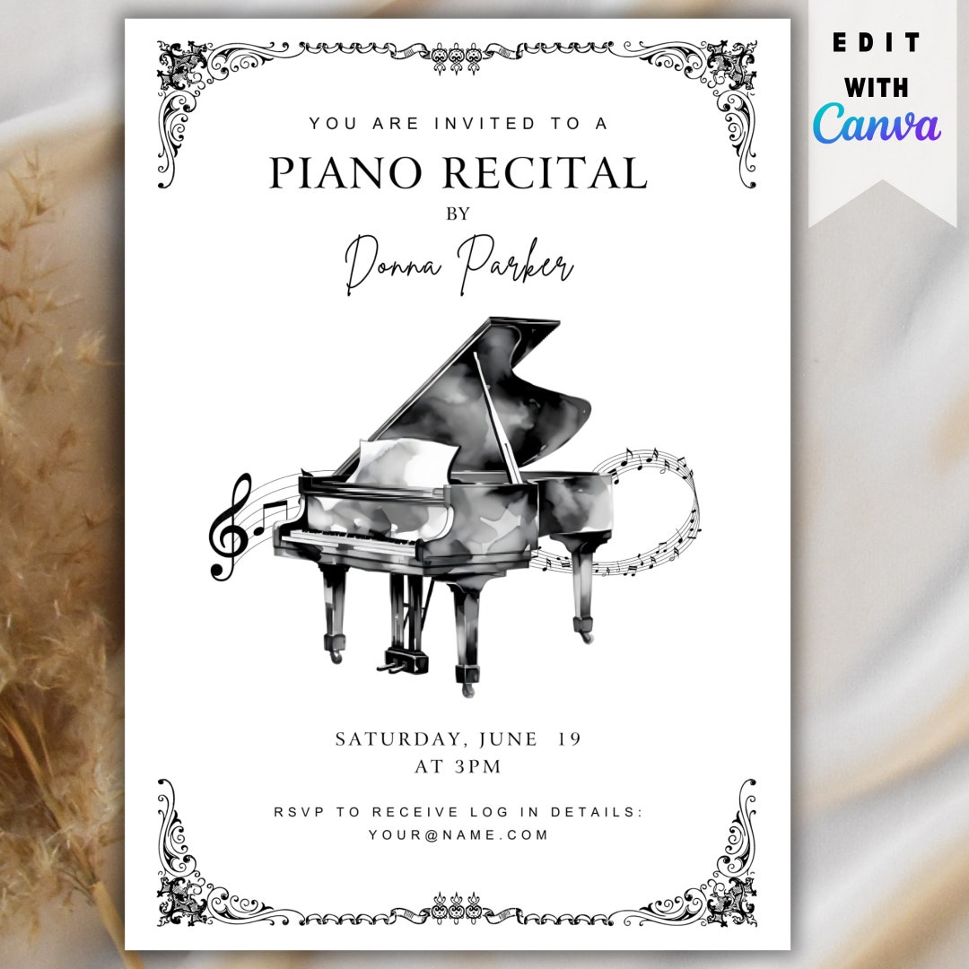 Piano Recital Invitation, Recital Invitation, Music Recital Invitation ...