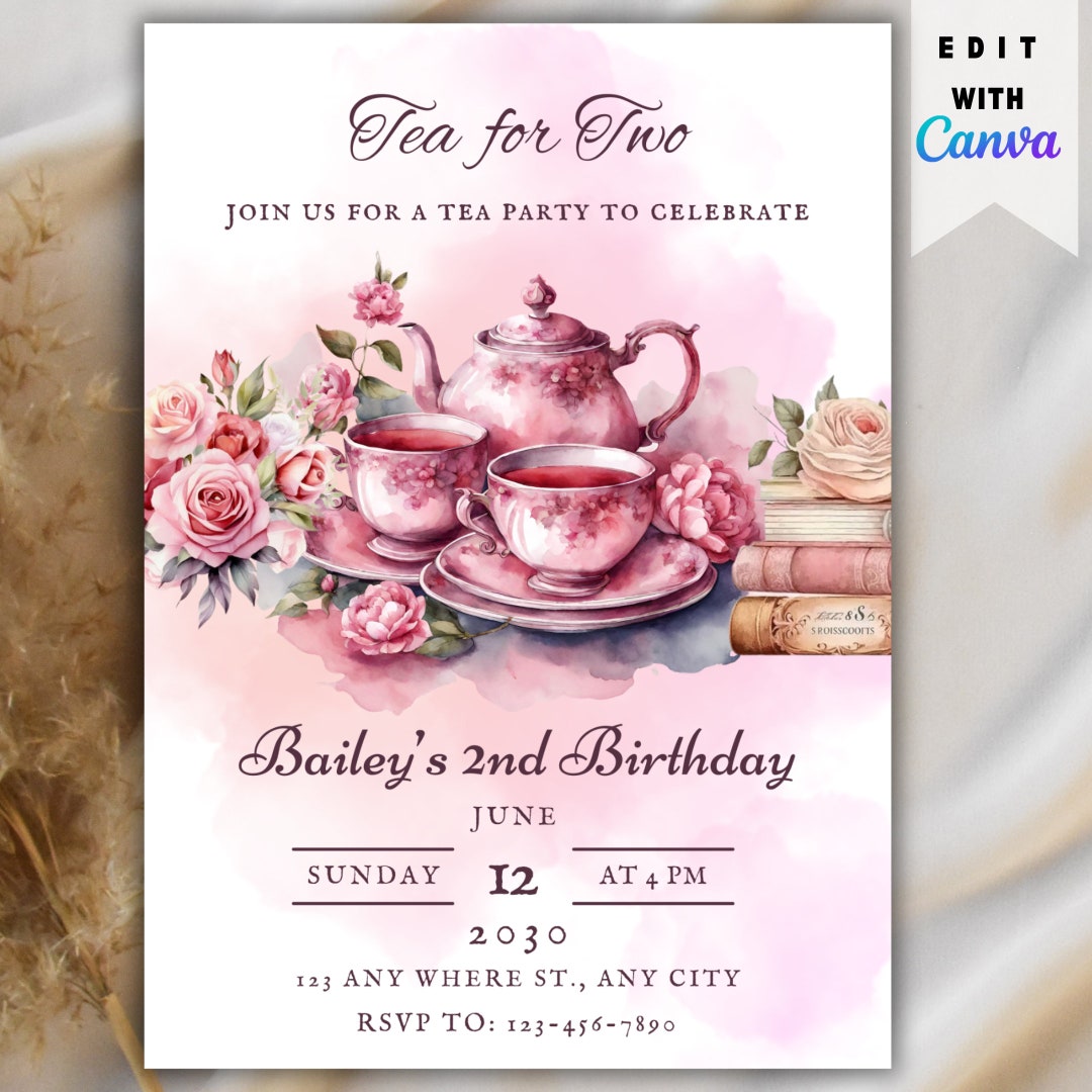Afternoon Tea Invite, High Tea Invitation, Tea Party Birthday Inviter ...