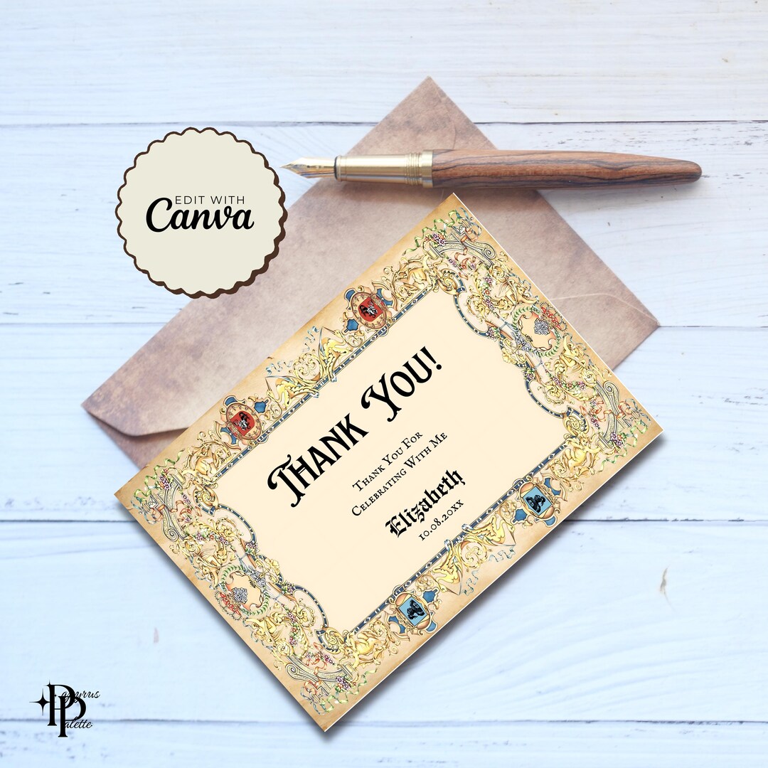Medieval Thank You Card: Renaissance Party (printable) - Etsy