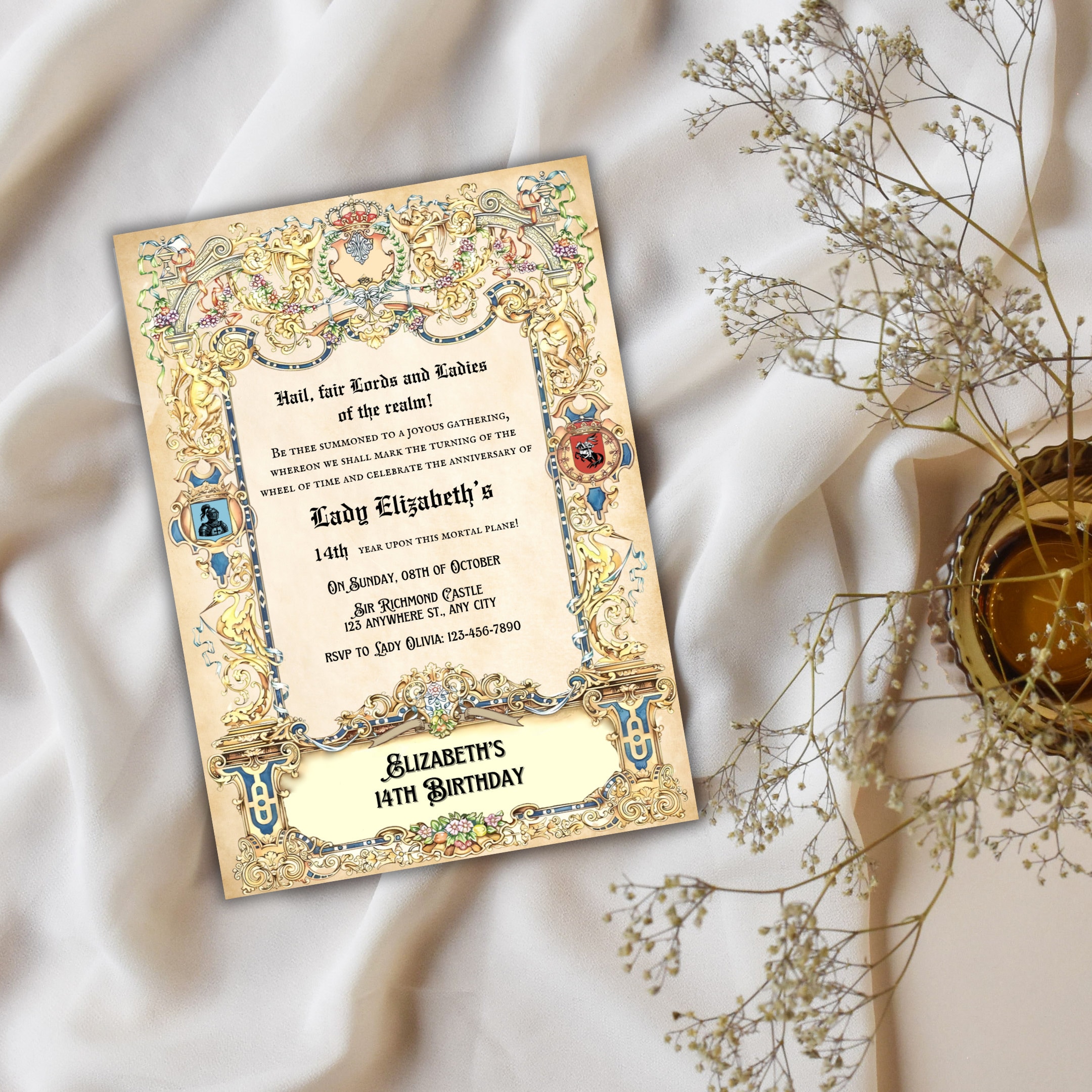 Medieval Party Invite, Medieval Invite, Medieval Renaissance Invitation ...