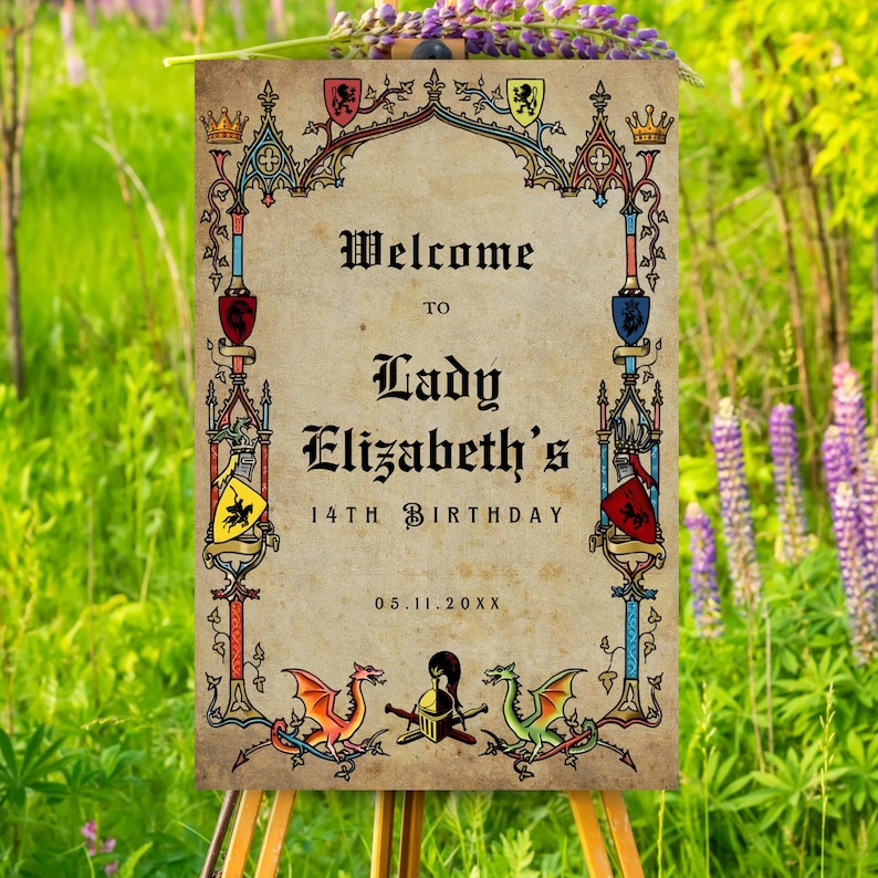 Medieval Welcome Sign, Medieval Party Welcome Sign, Medieval ...