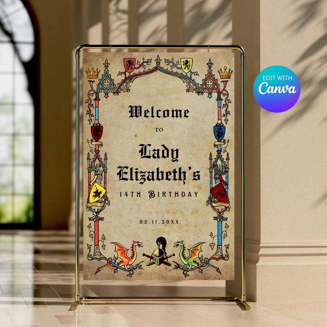 Medieval Welcome Sign, Medieval Party Welcome Sign, Medieval ...