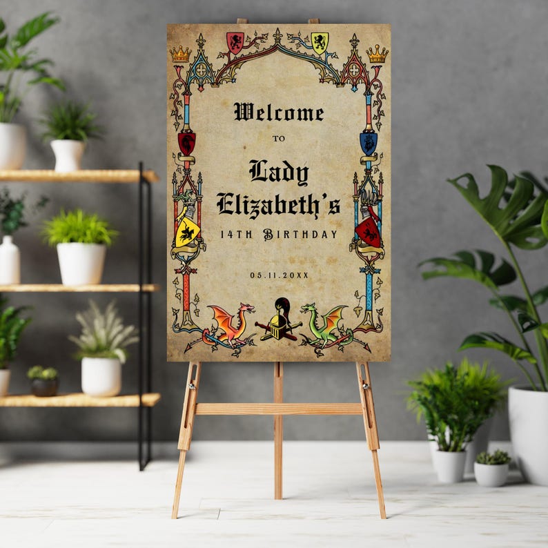 Medieval Welcome Sign, Medieval Party Welcome Sign, Medieval ...