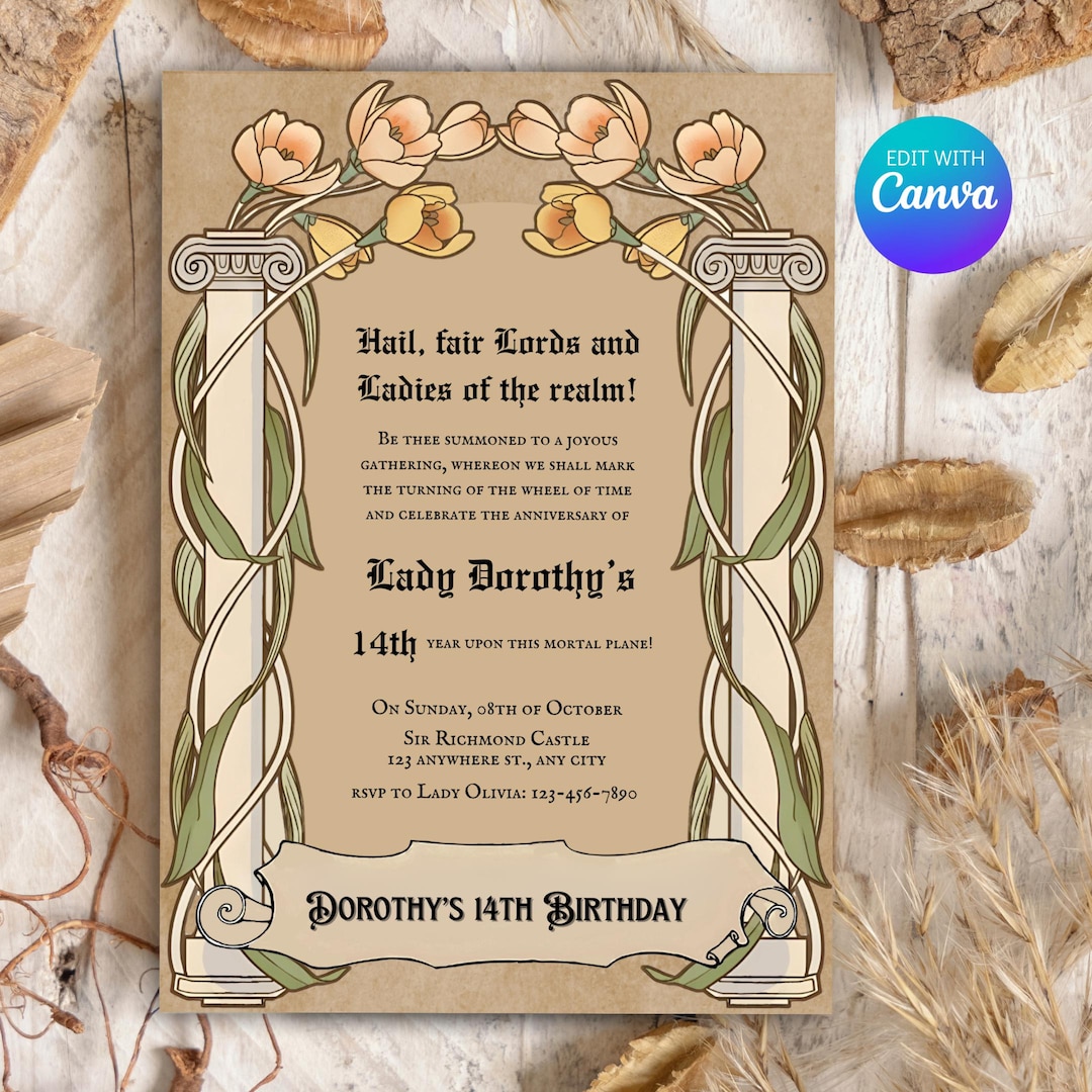 Medieval Invite, Medieval Party Invite, Medieval Invite, Medieval ...
