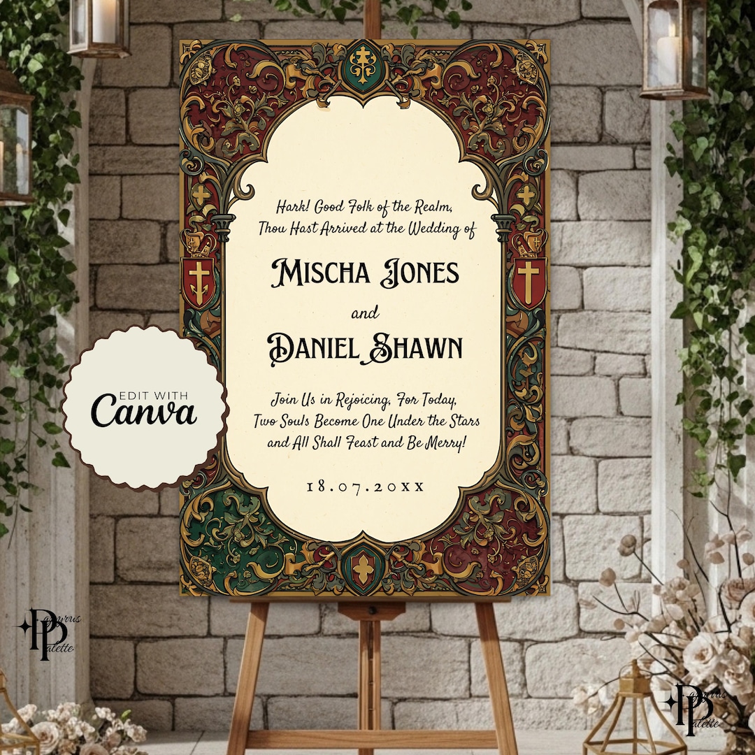 Medieval Wedding Welcome Sign, Medieval Welcome Sign, Renaissance ...
