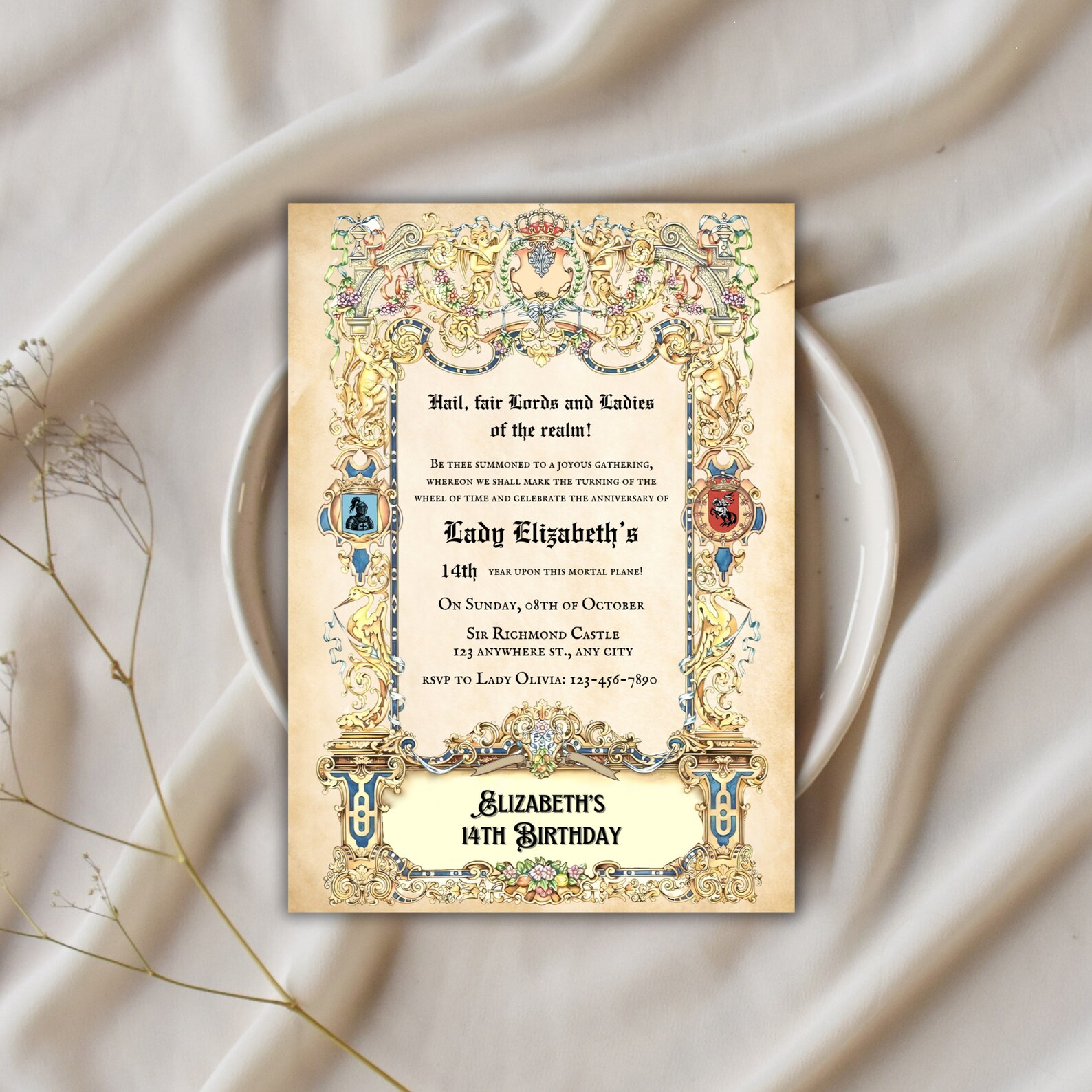 Medieval Party Invite, Medieval Invite, Medieval Renaissance Invitation ...