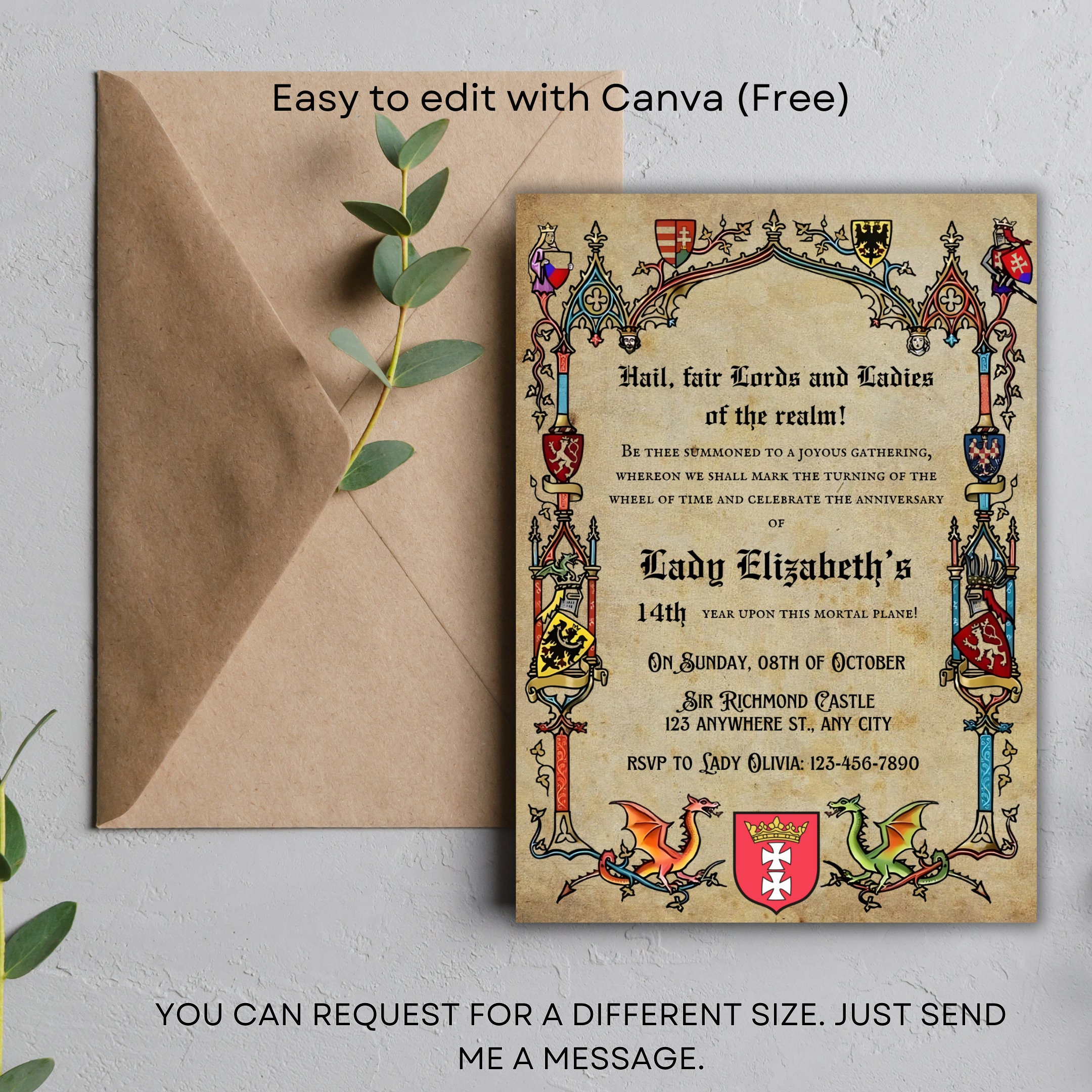 Medieval Invite, Medieval Party Invite, Medieval Invite, Medieval ...