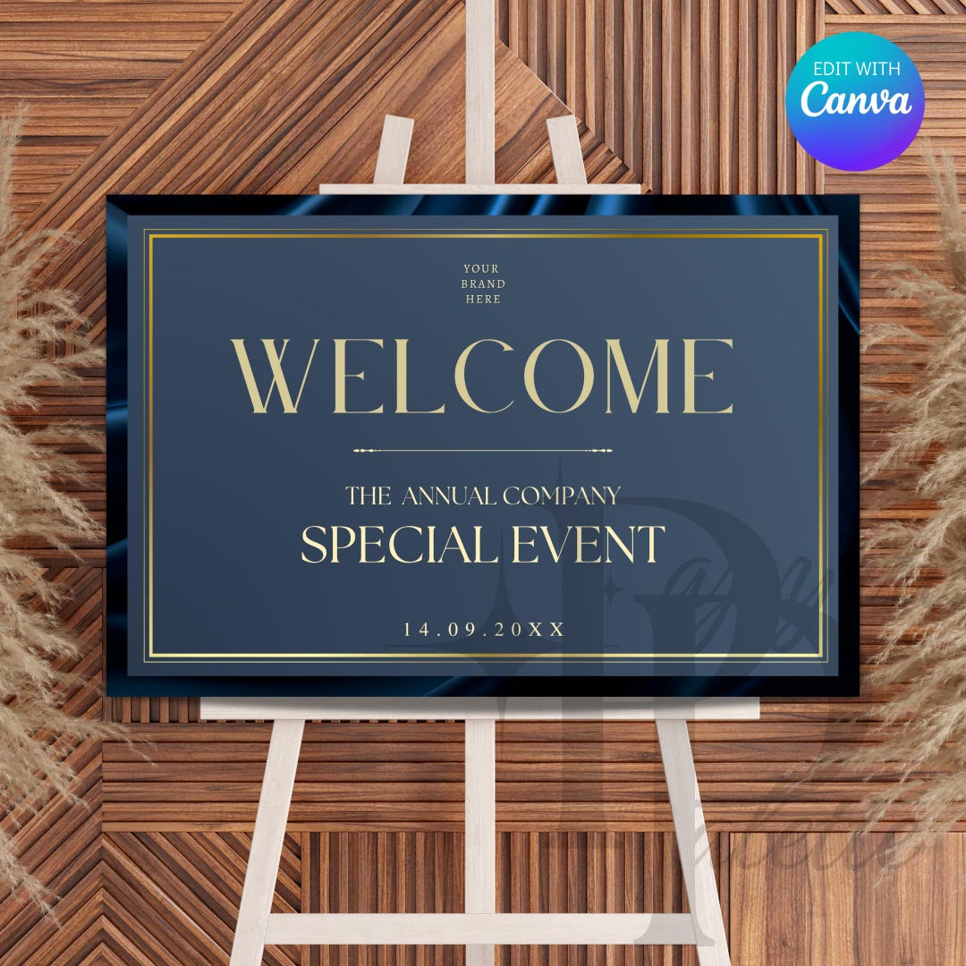 Company Anniversary Welcome Sign, Template Business Anniversary Welcome ...