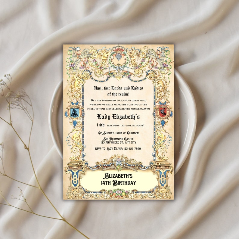 Medieval Party Invite, Medieval Invite, Medieval Renaissance Invitation ...