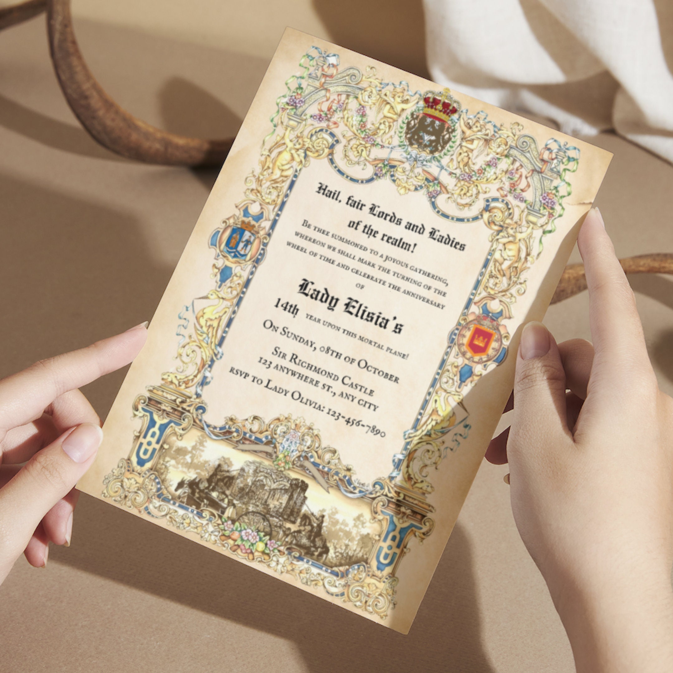 Medieval Party Invite, Medieval Invite, Medieval Renaissance Invitation ...