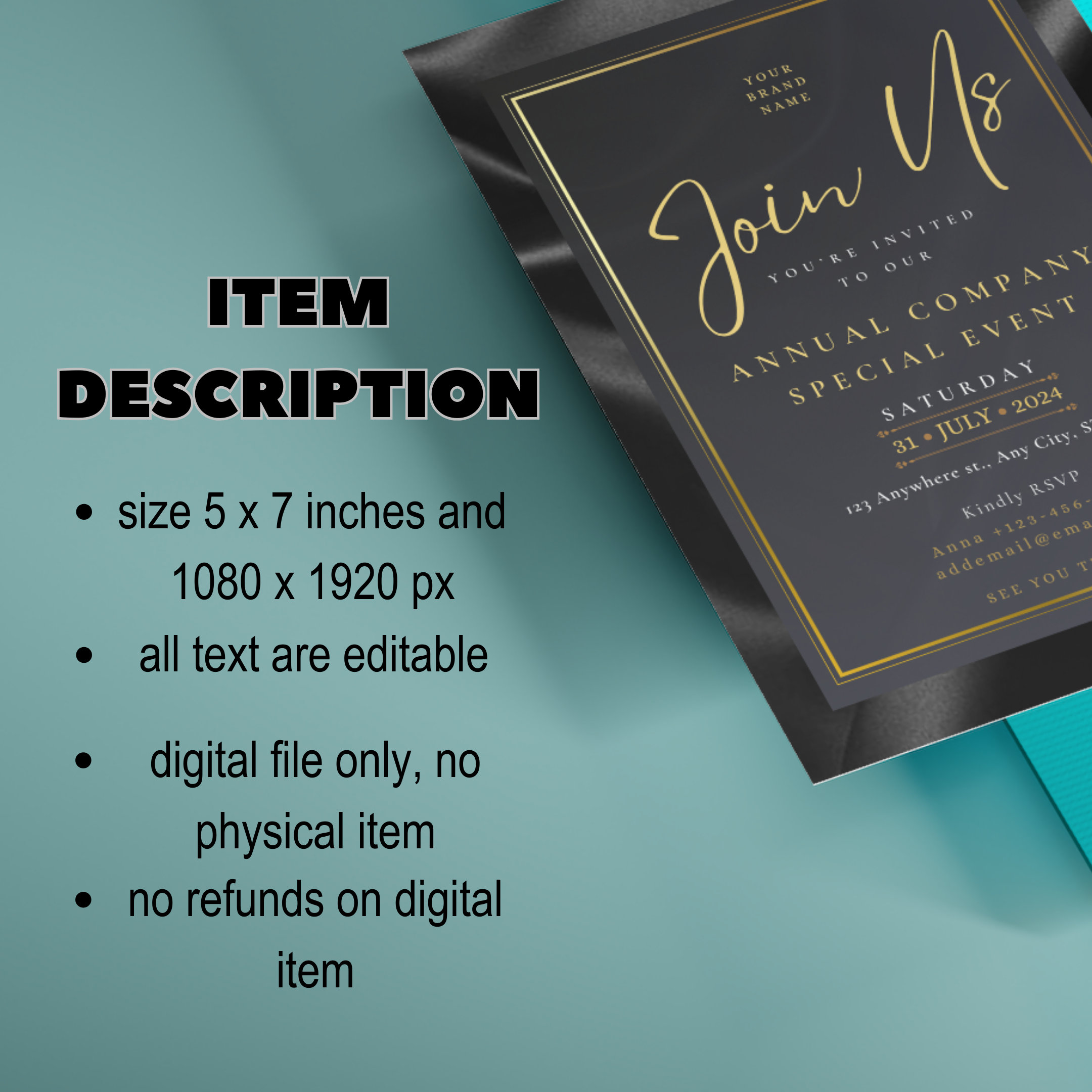 Company Anniversary Invite Invitation Template, Business Printable ...