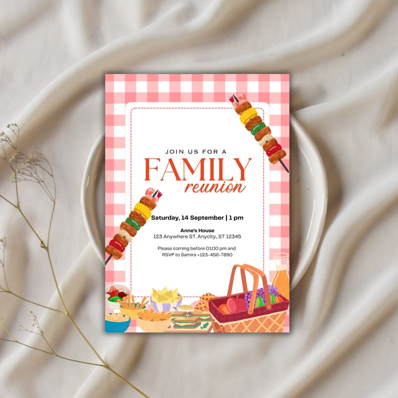 Family Picnic Invitation Family Reunion Save the Date, Family Reunion ...