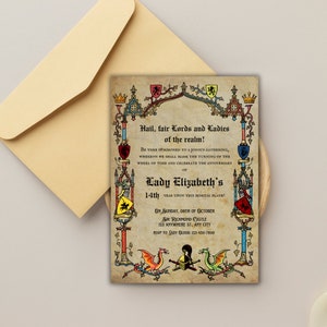 Medieval Invite, Medieval Party Invite, Medieval Invite, Medieval ...
