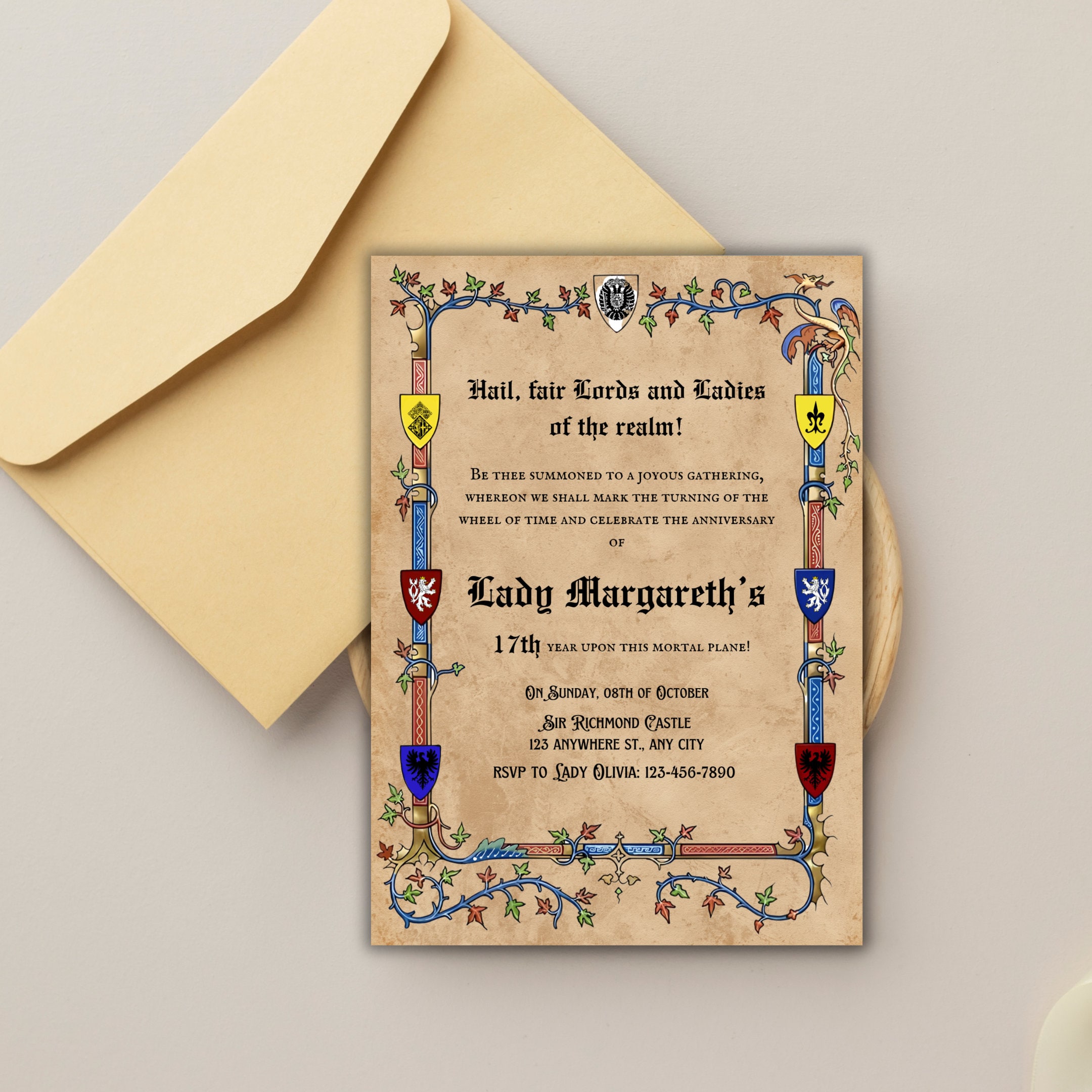 Medieval Invite, Medieval Party Invite, Medieval Invite, Medieval ...