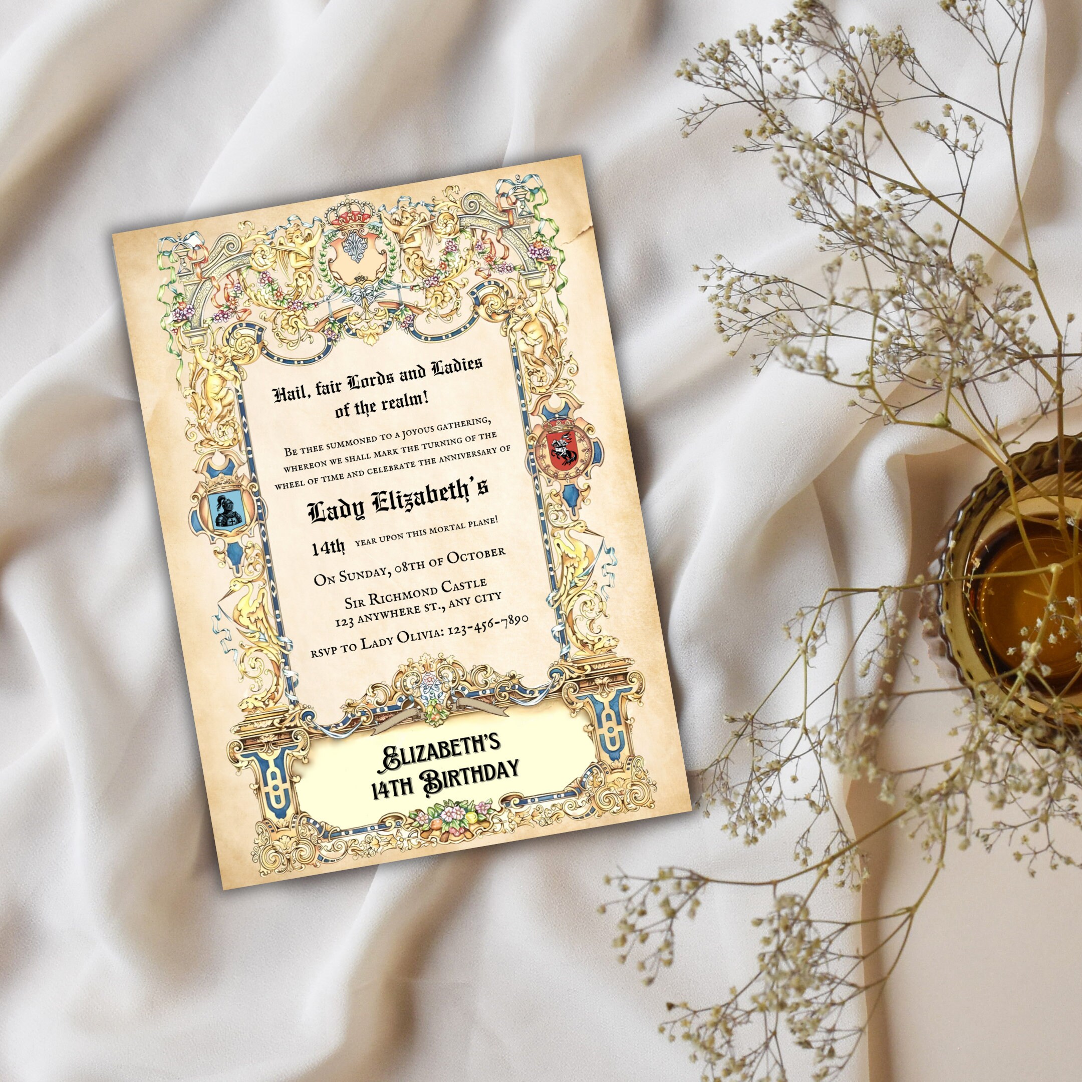 Medieval Party Invite, Medieval Invite, Medieval Renaissance Invitation ...