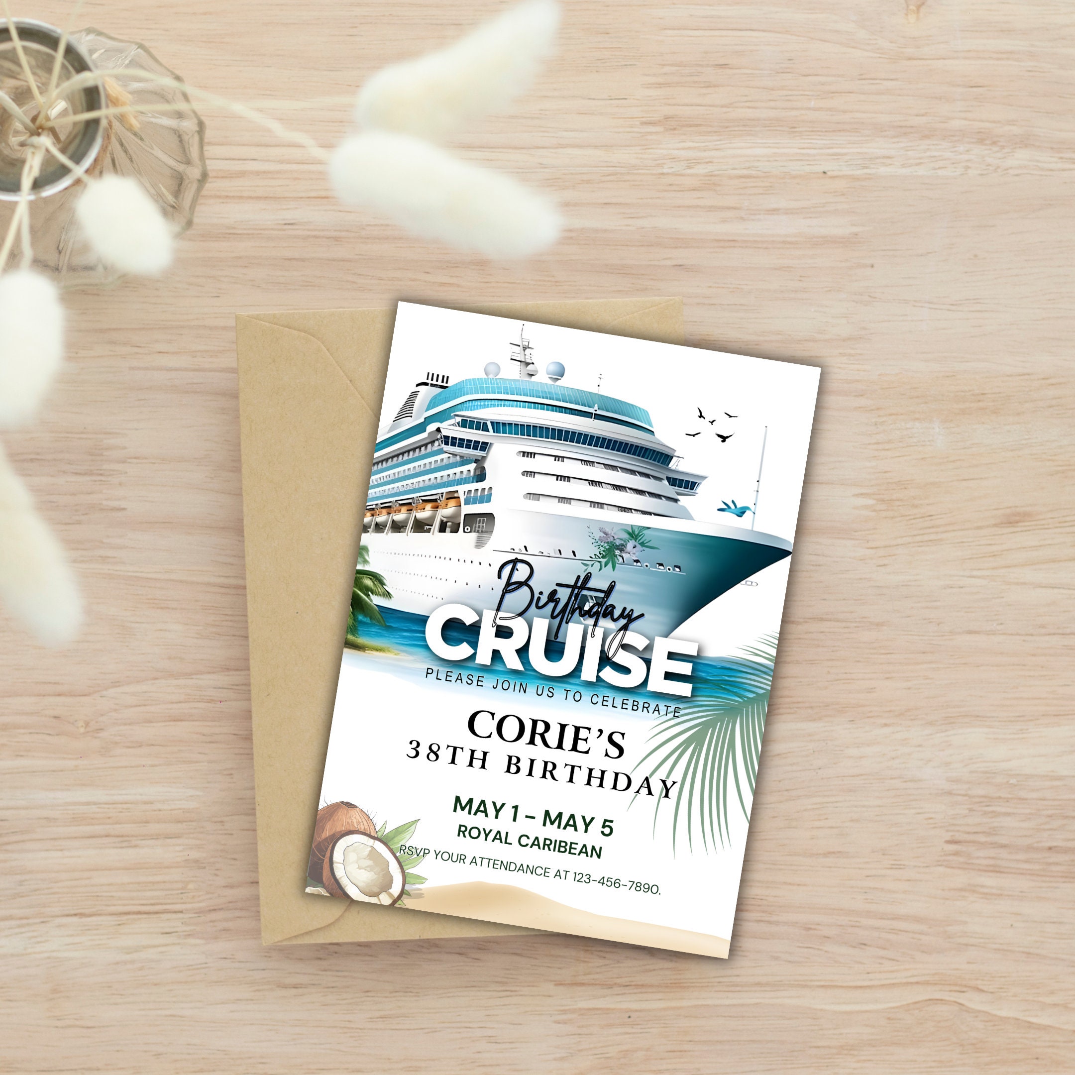 Cruise Invite, Cruise Ship Invite, Cruise Birthday Invite, Cruise ...