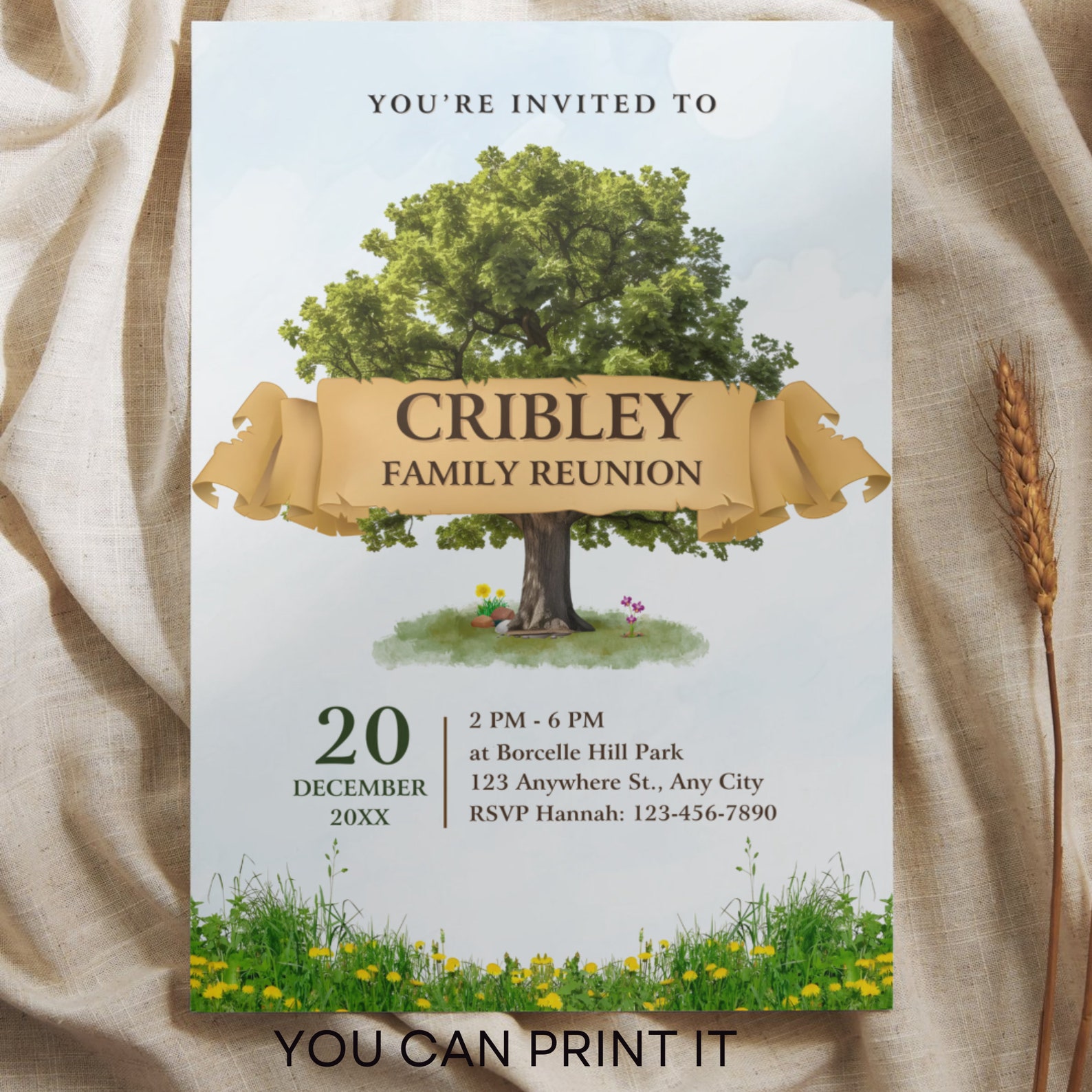 Family Reunion Save the Date, Family Reunion Invite, Family Tree ...