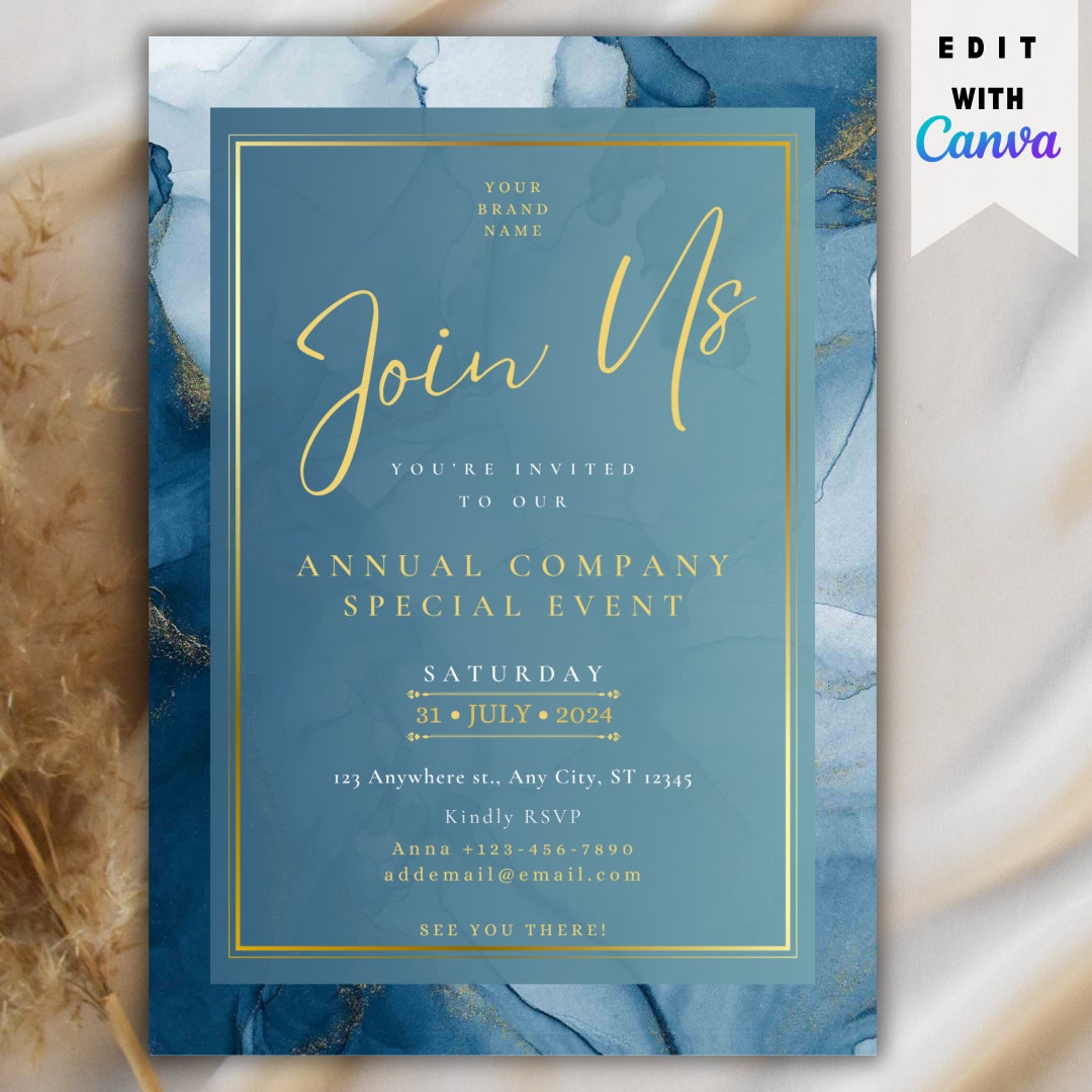 Company Anniversary Invite, Invitation Template, Business Printable ...