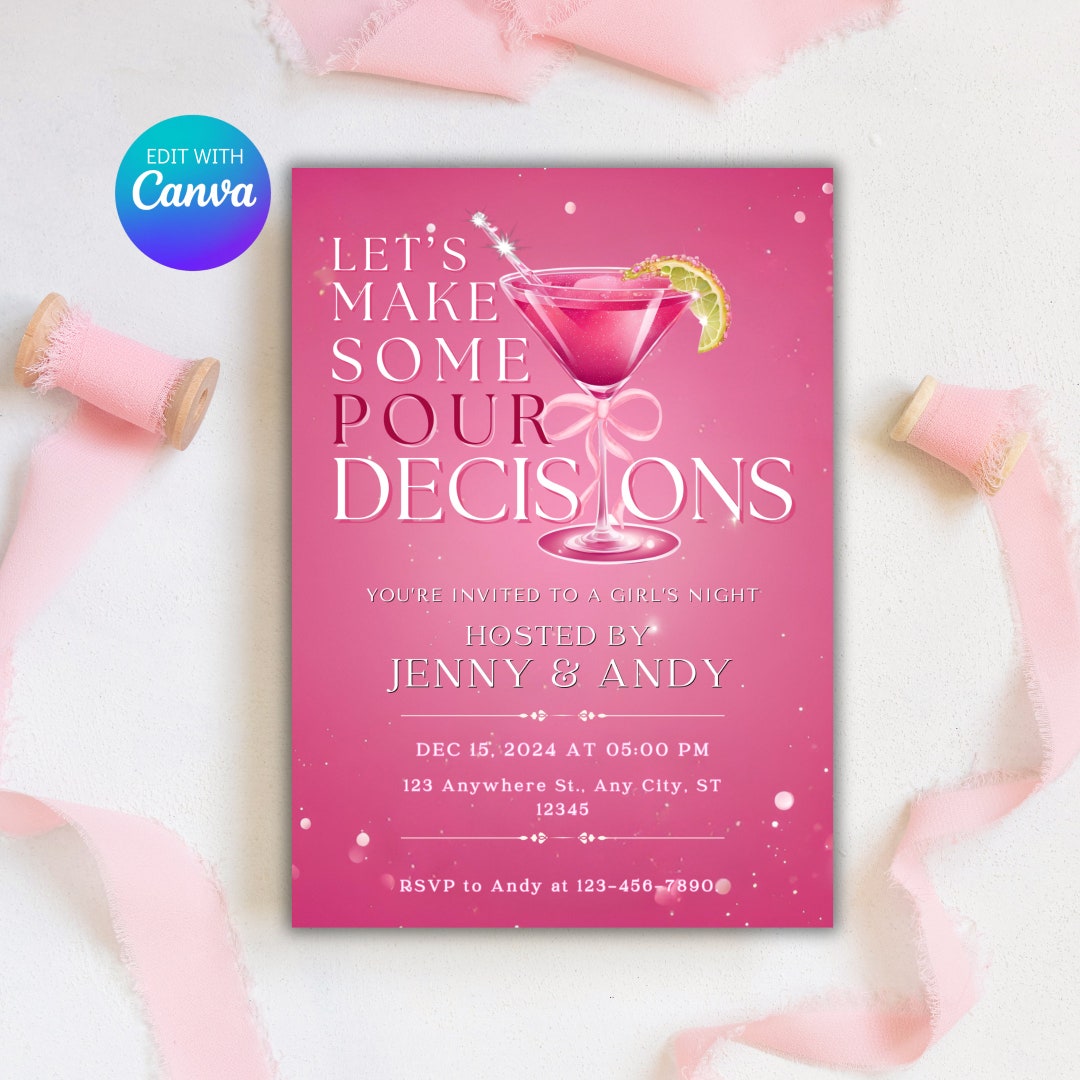 Ladies Night Invitation - Cocktail Night Invitation, Ladies Night Flyer ...