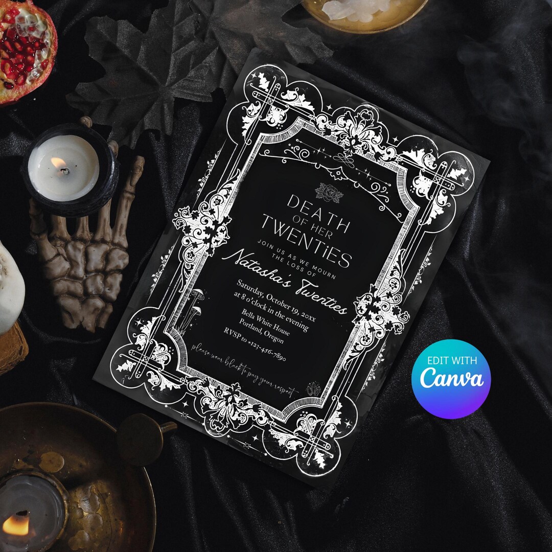 Death to My Twenties Invite Template Goodbye Twenties Invite, Funeral ...