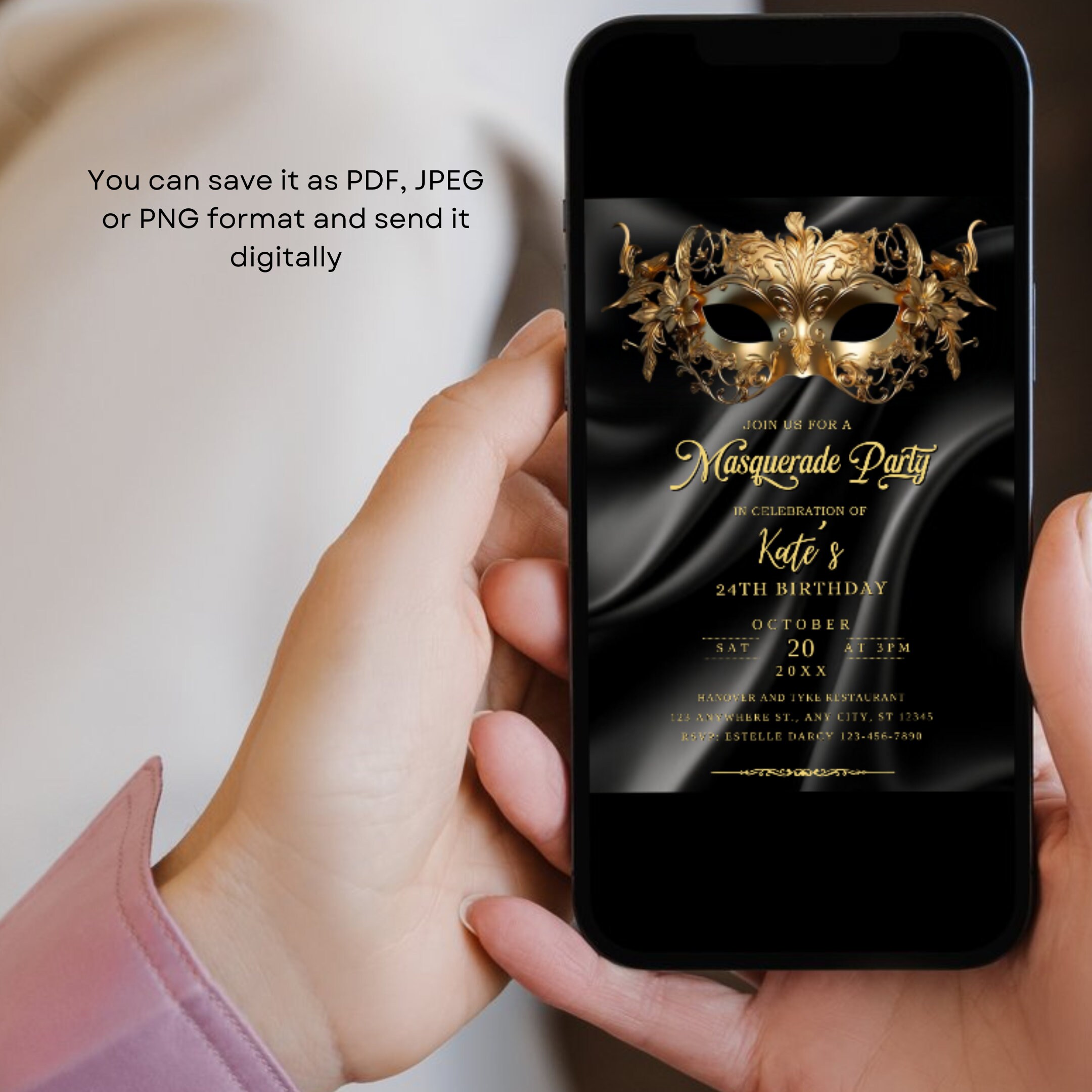 Masquerade Ball Invite Template Masked Ball Invite Mardi Gras Invite ...