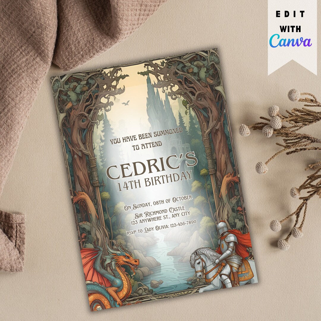 DND Invite Medieval Invite Medieval Party Invite Medieval Invite ...