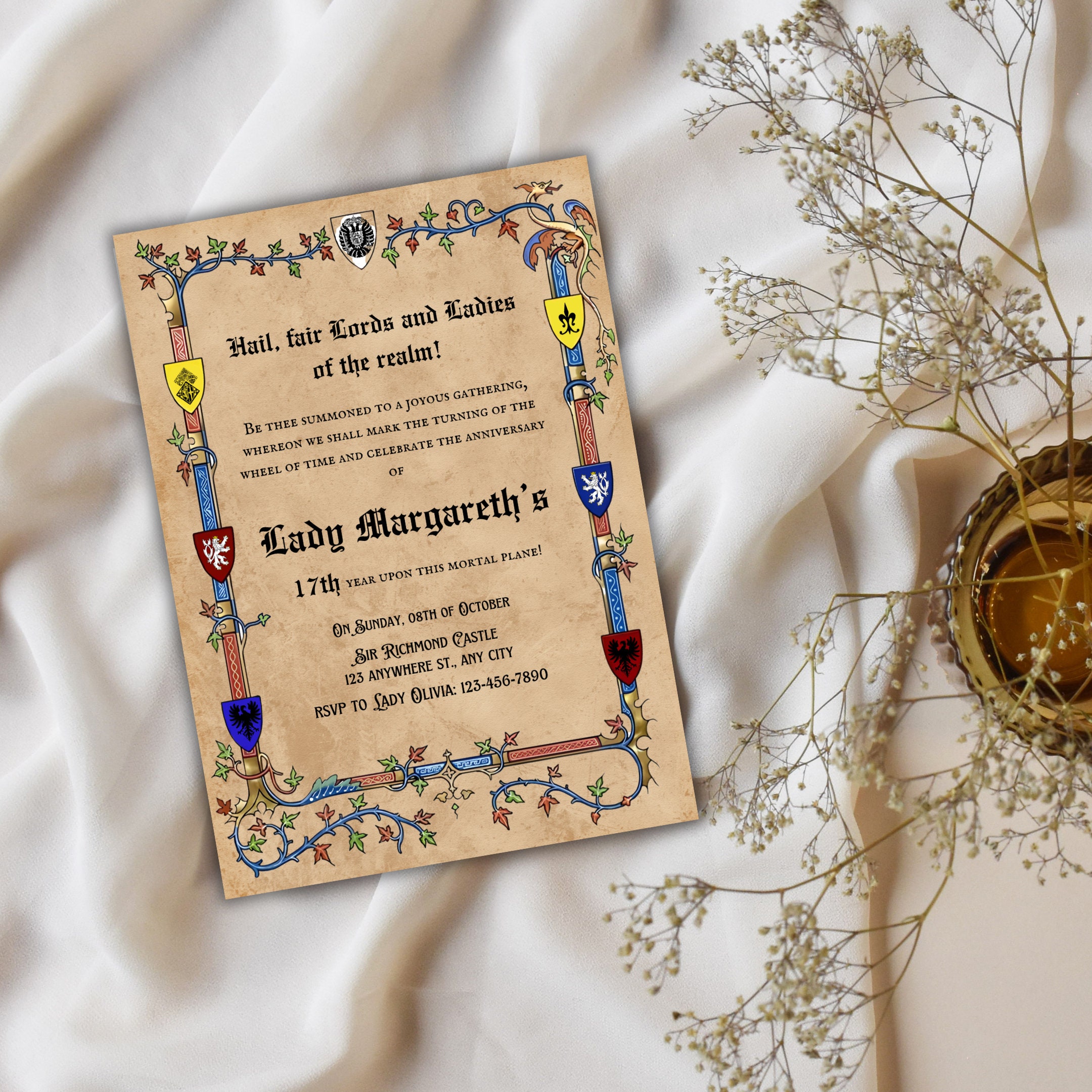 Medieval Invite, Medieval Party Invite, Medieval Invite, Medieval ...