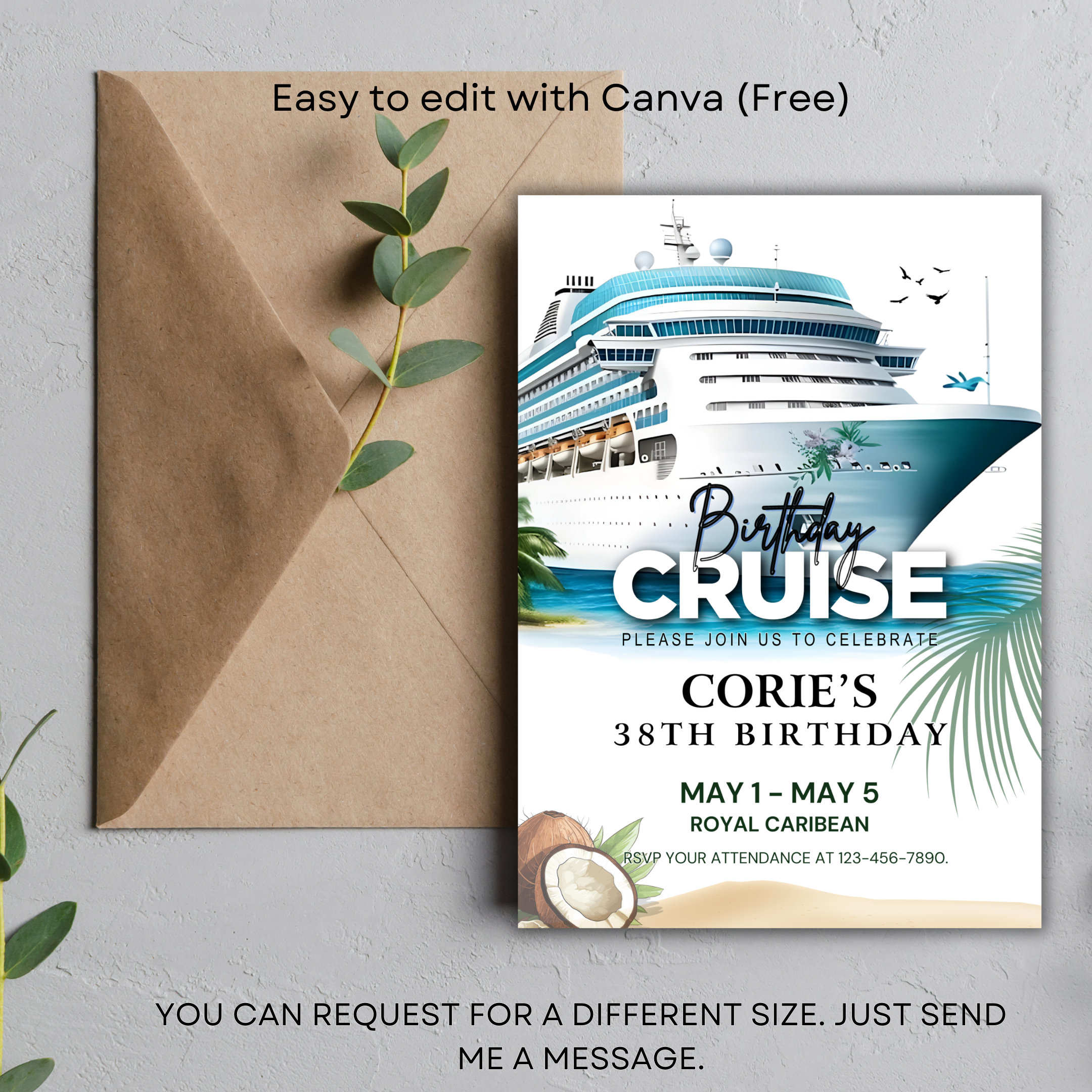 Cruise Invite, Cruise Ship Invite, Cruise Birthday Invite, Cruise ...