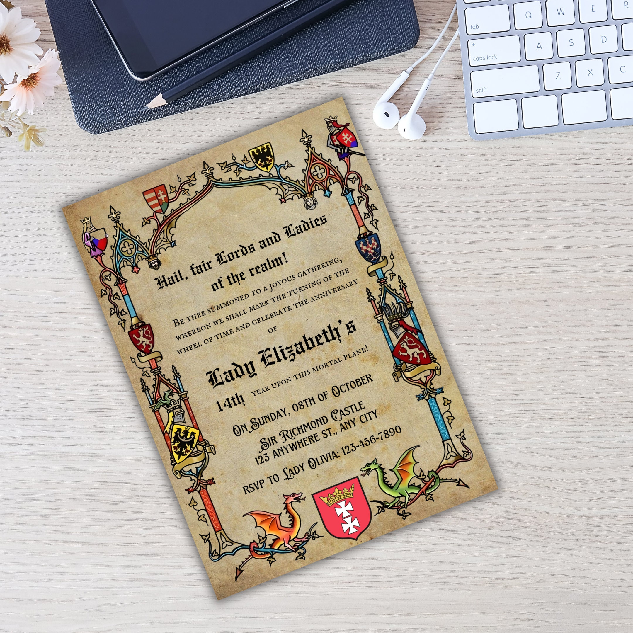 Medieval Invite, Medieval Party Invite, Medieval Invite, Medieval ...