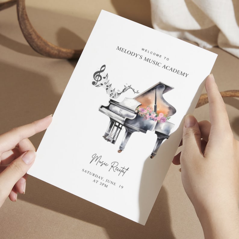 Recital Program Template, Music Program Template, Music Recital ...