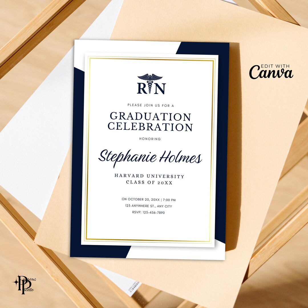 RN Graduation Invitation, Nurse Invite, Nurse Pinning Invitation, Nurse ...