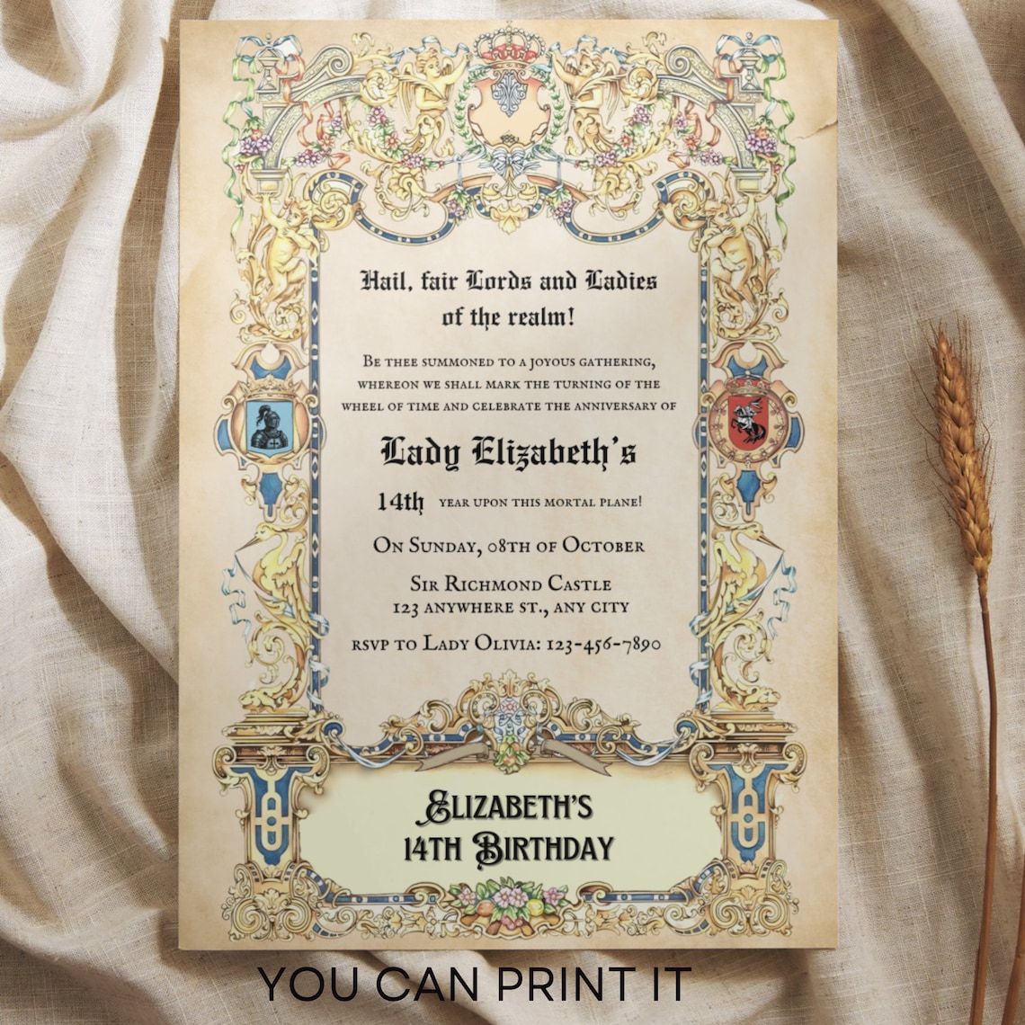 Medieval Party Invite, Medieval Invite, Medieval Renaissance Invitation ...