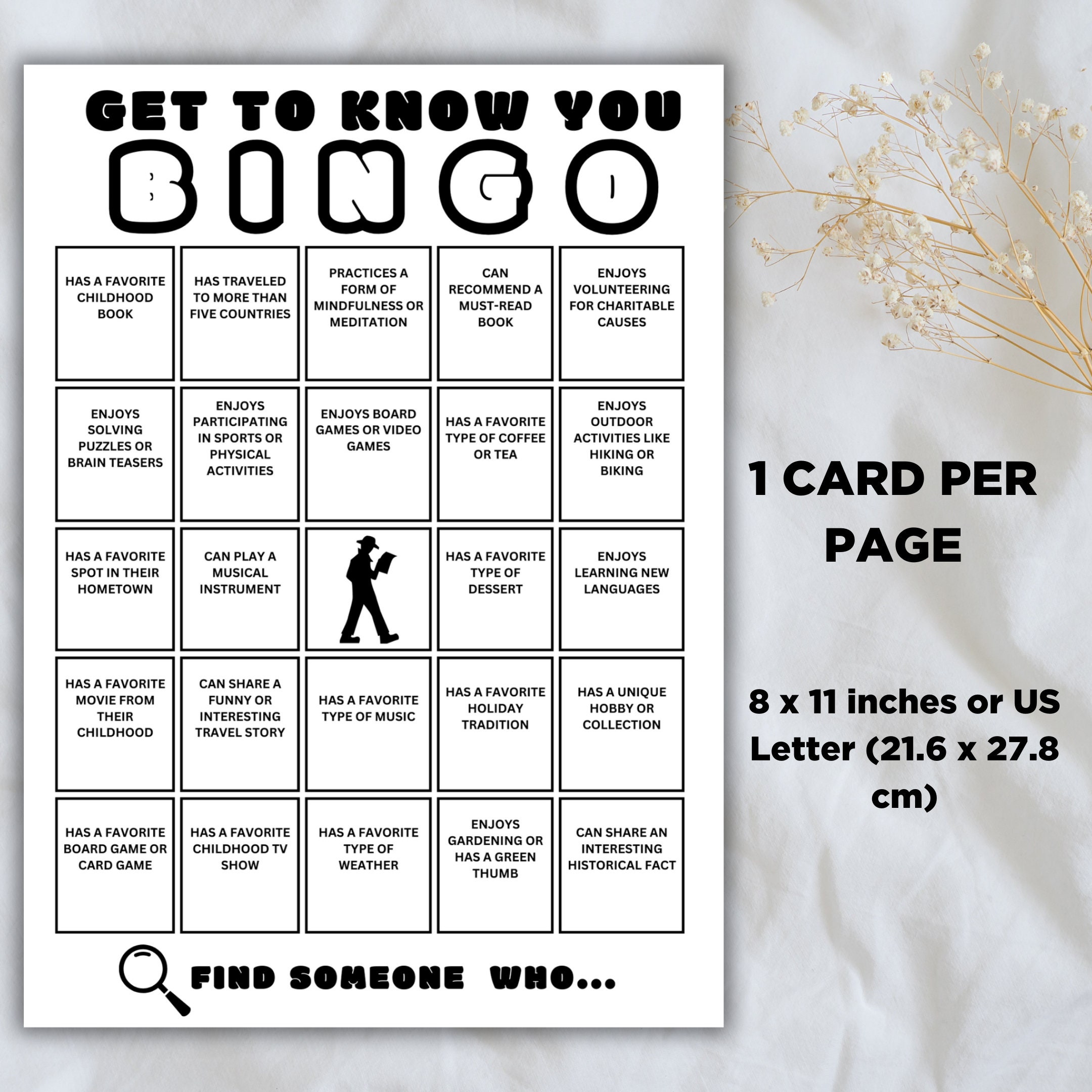 Human Bingo Get to Know You Bingo, Find the Guest Bingo, Icebreaker ...