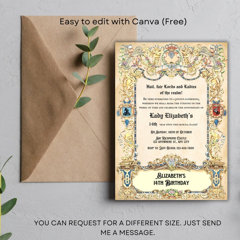 Medieval Party Invite, Medieval Invite, Medieval Renaissance Invitation ...