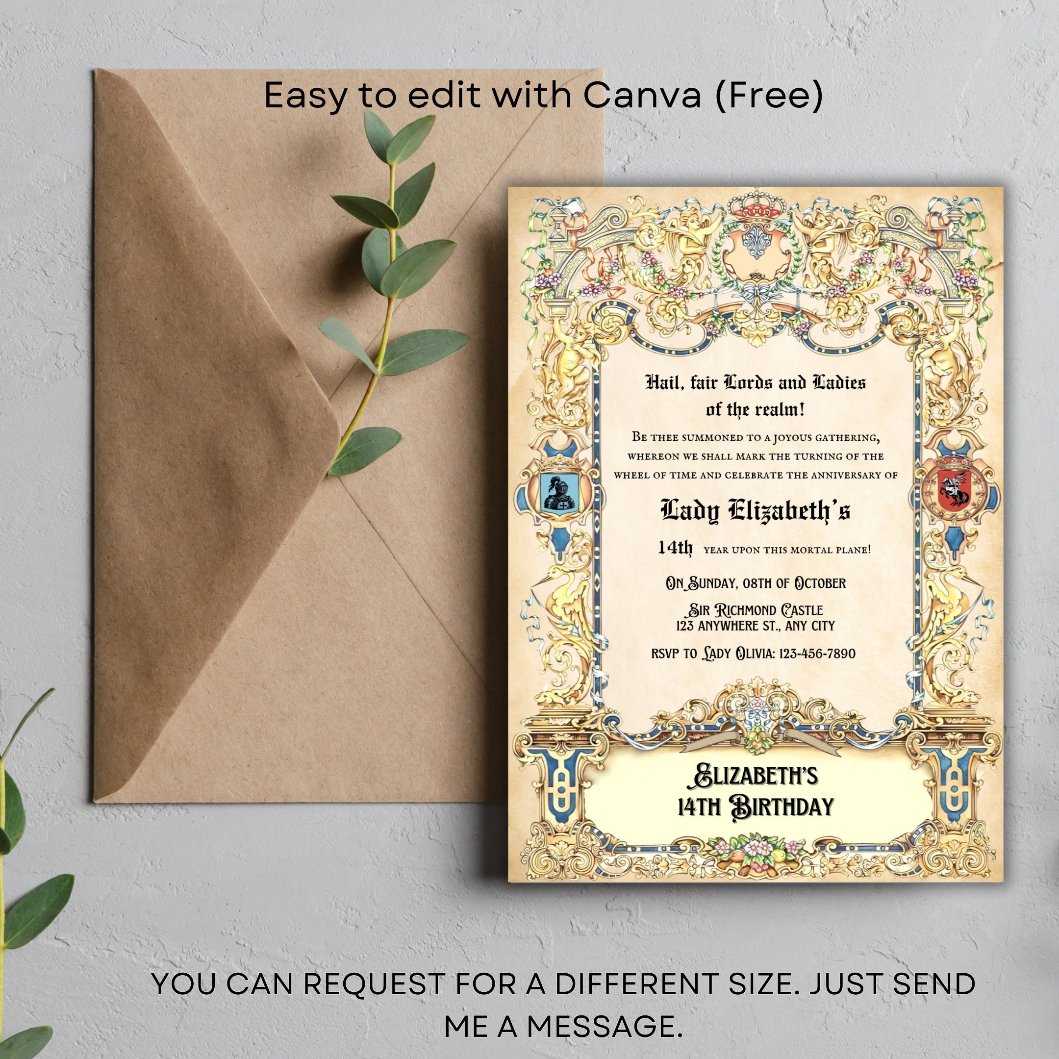 Medieval Party Invite, Medieval Invite, Medieval Renaissance Invitation ...