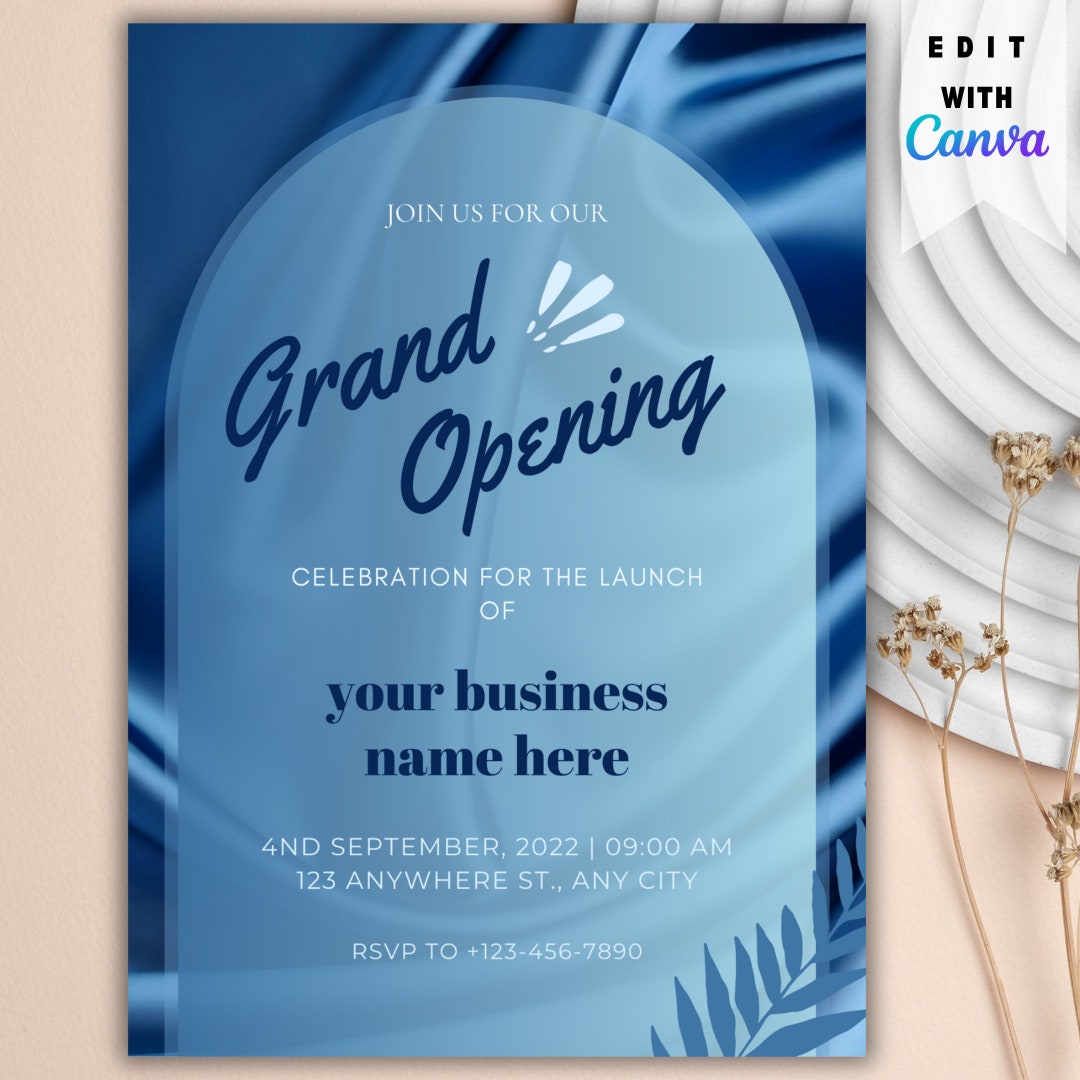 Grand Opening Invitation, Printable Party Invitation, Corporate ...