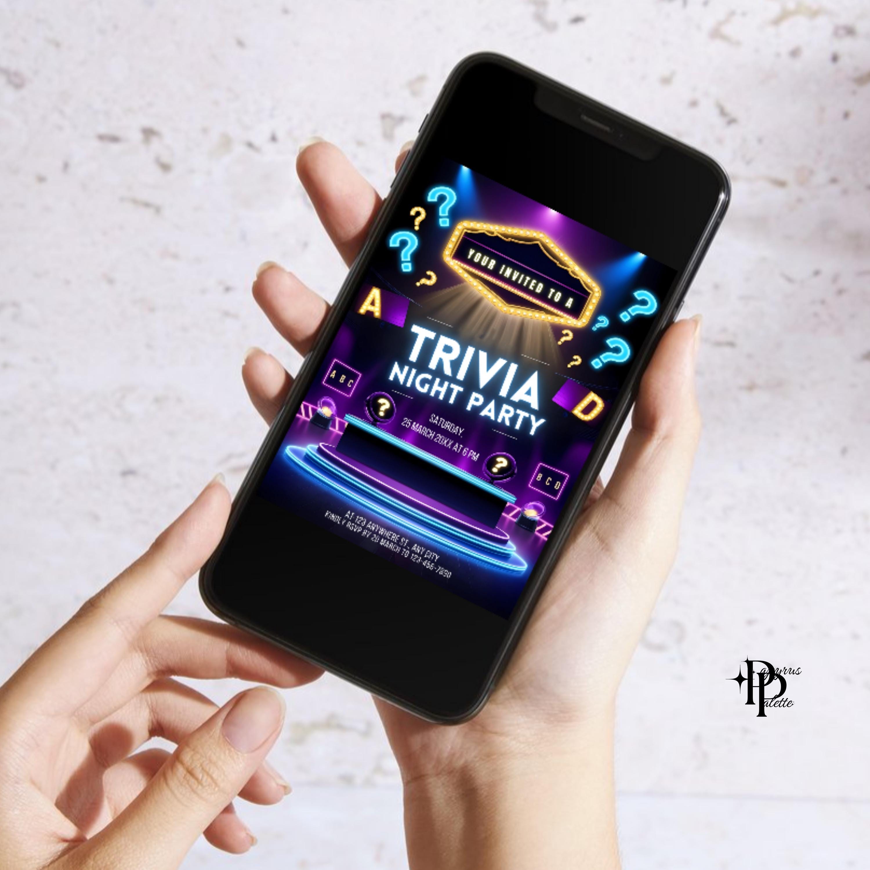 Trivia Night Invite, Quiz Night Invitation, Family Game Night, Quiz ...