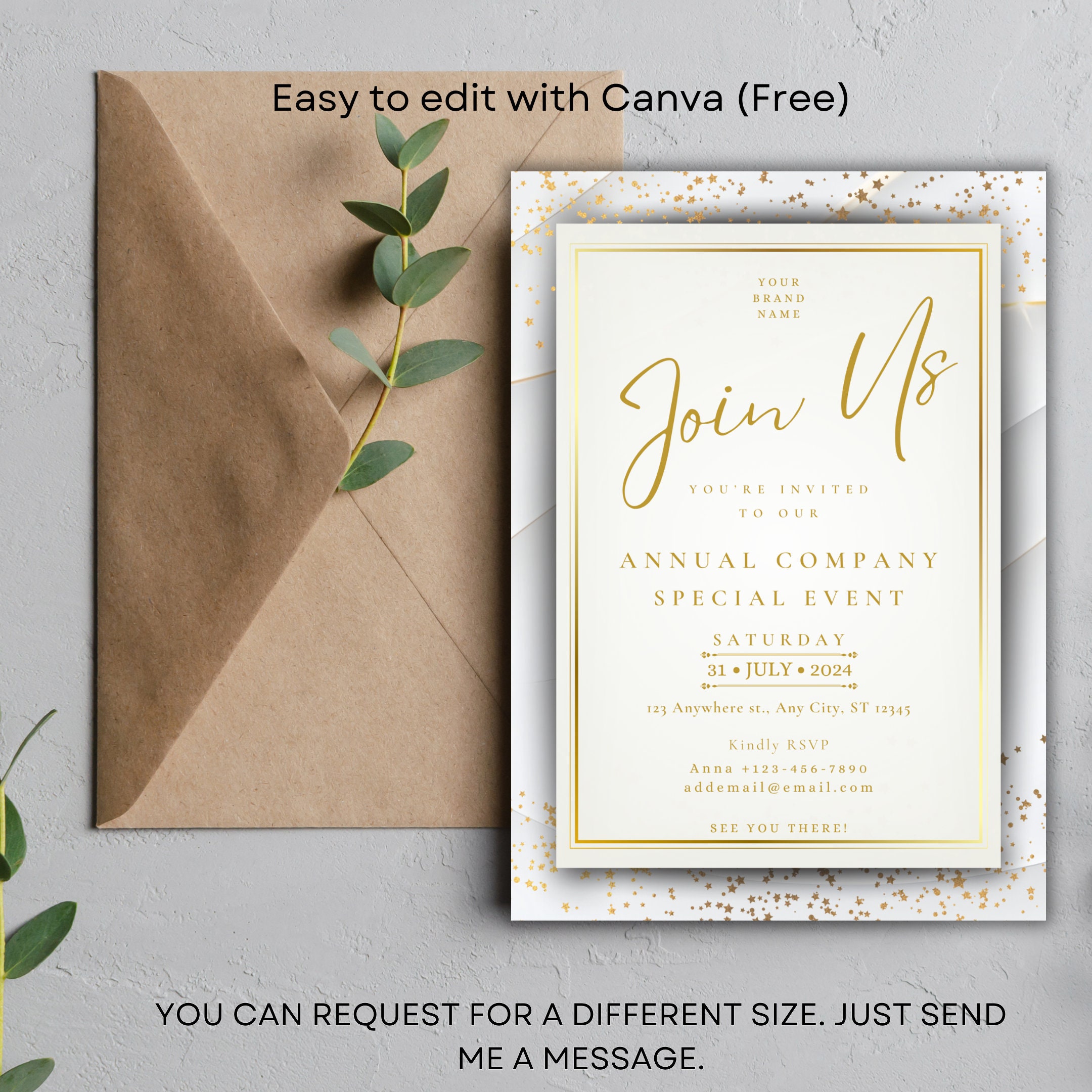 Company Anniversary Invite Template, Business Printable Party Invite ...