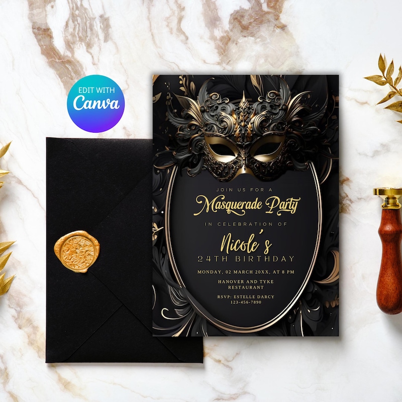 Masquerade Invitation - Etsy