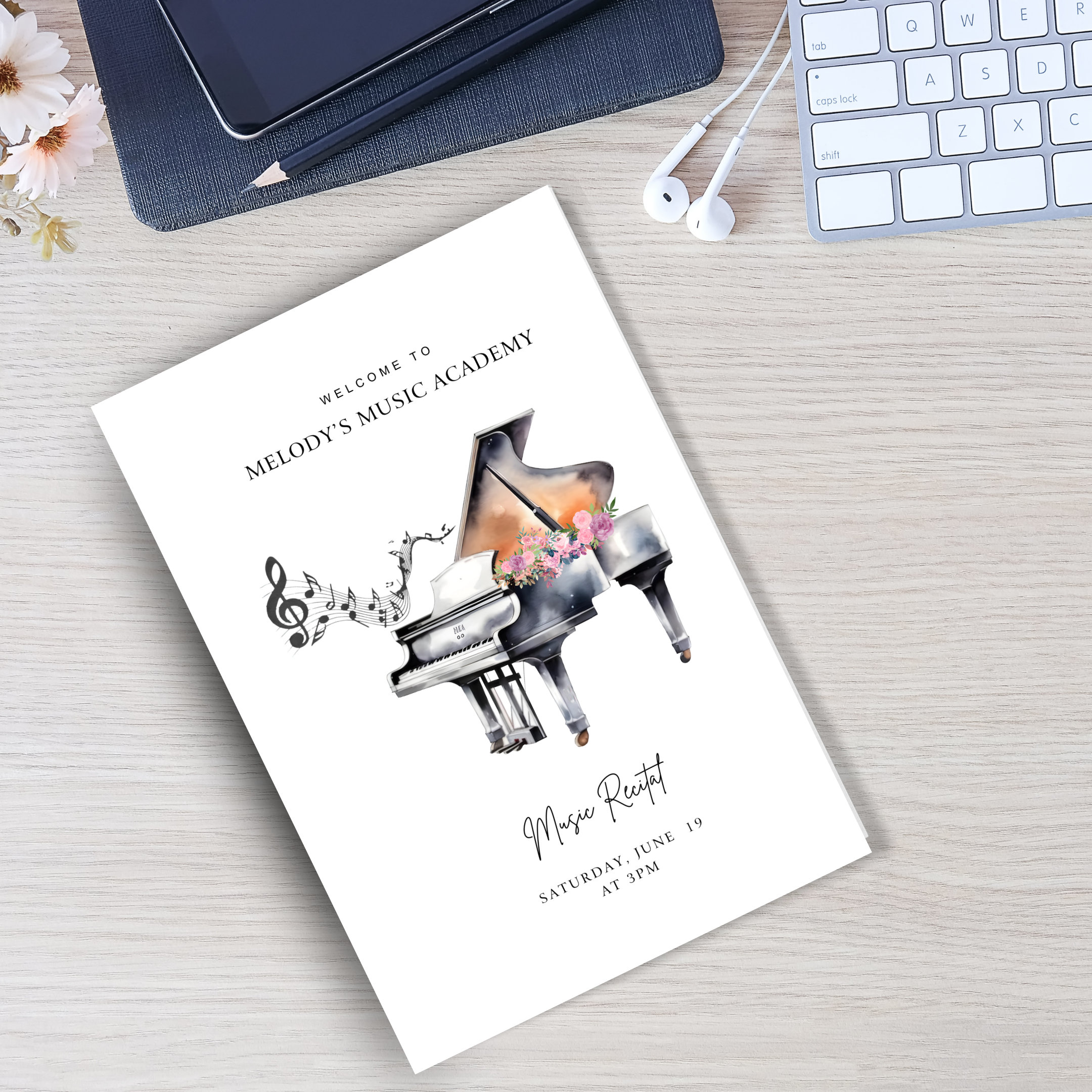 Recital Program Template, Music Program Template, Music Recital ...