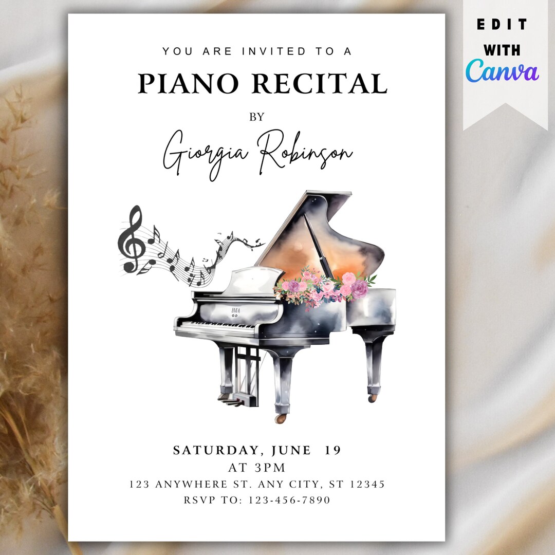 Piano Recital Invitation, Recital Invitation, Music Recital Invitation ...