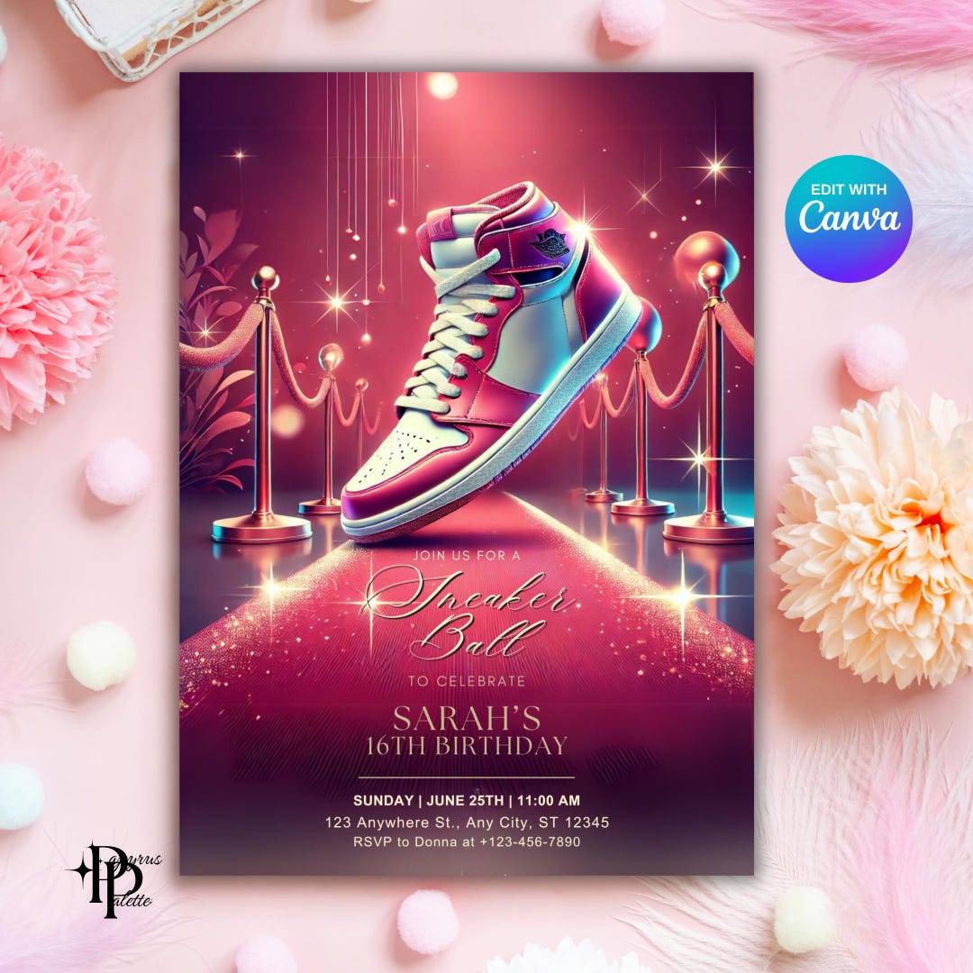 Sneaker Ball Invite | Custom Sneaker Gala Flyer & Printable Party ...